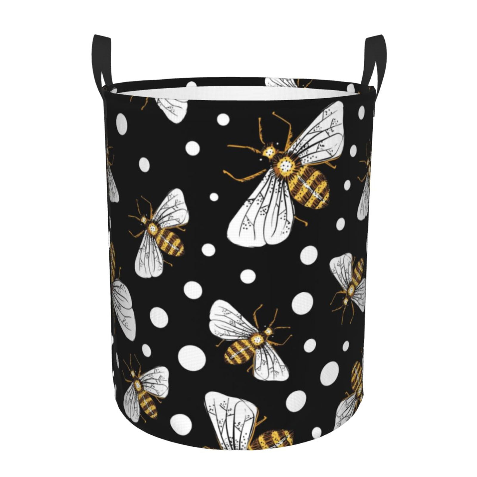 Kll Honey Bees At Night Waterproof Foldable Laundry Hamper Bucket With ...