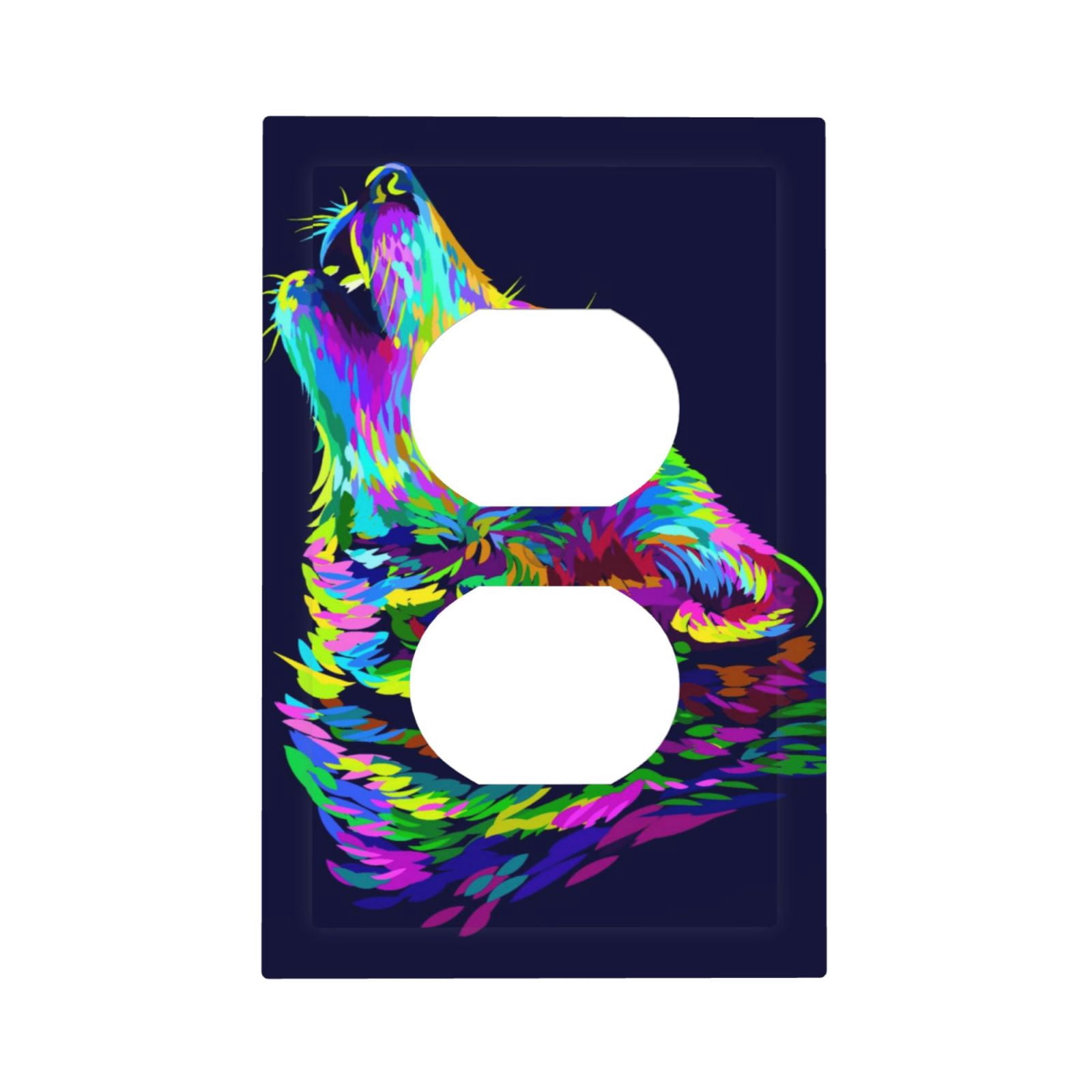 Kll Howling Wolf Wall Plate,Gloss Finish,Standard Size 1 - 5" X 3 ...