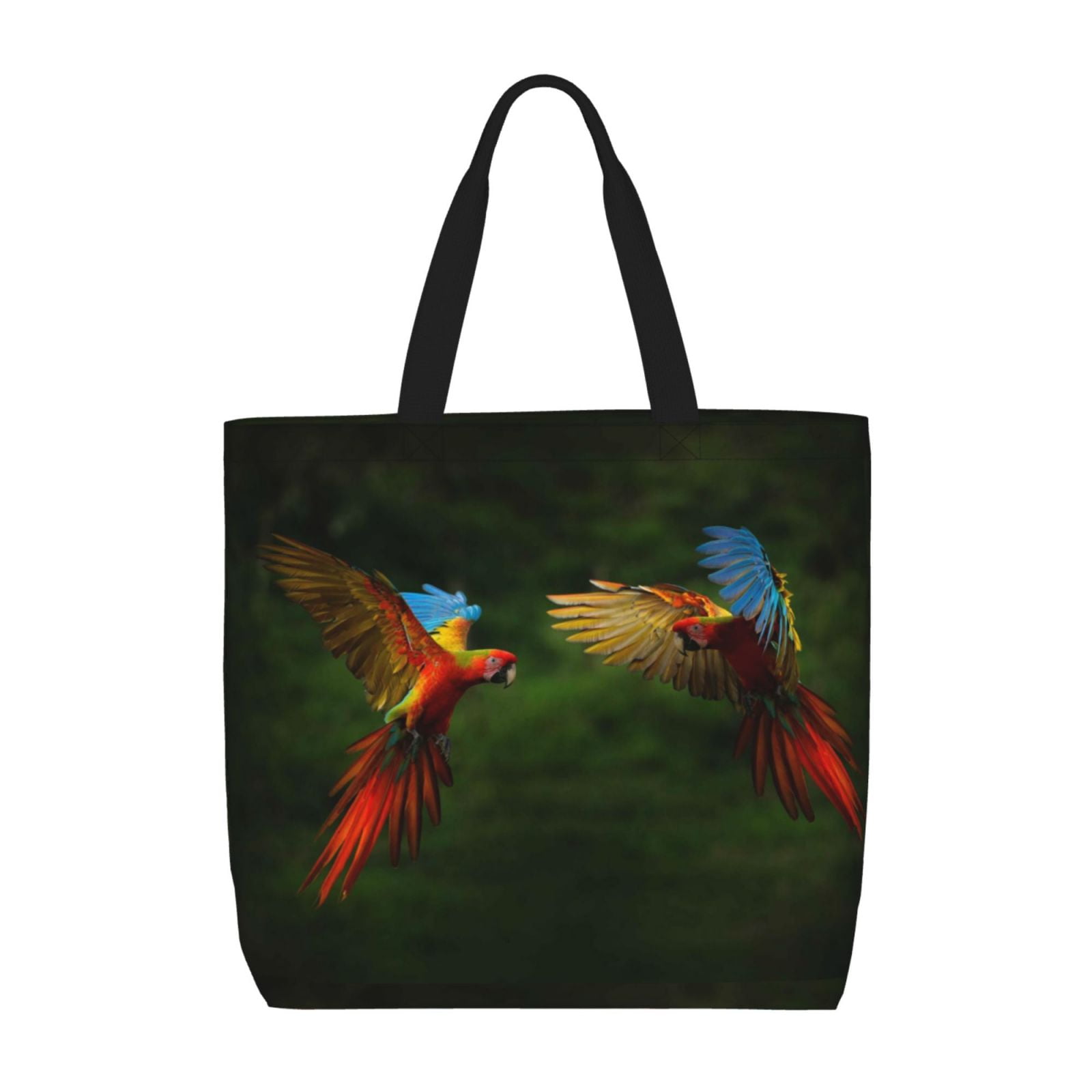 Kll Hybrid Parrot In The Forest Pattern Aesthetic Tote Bag For Women ...