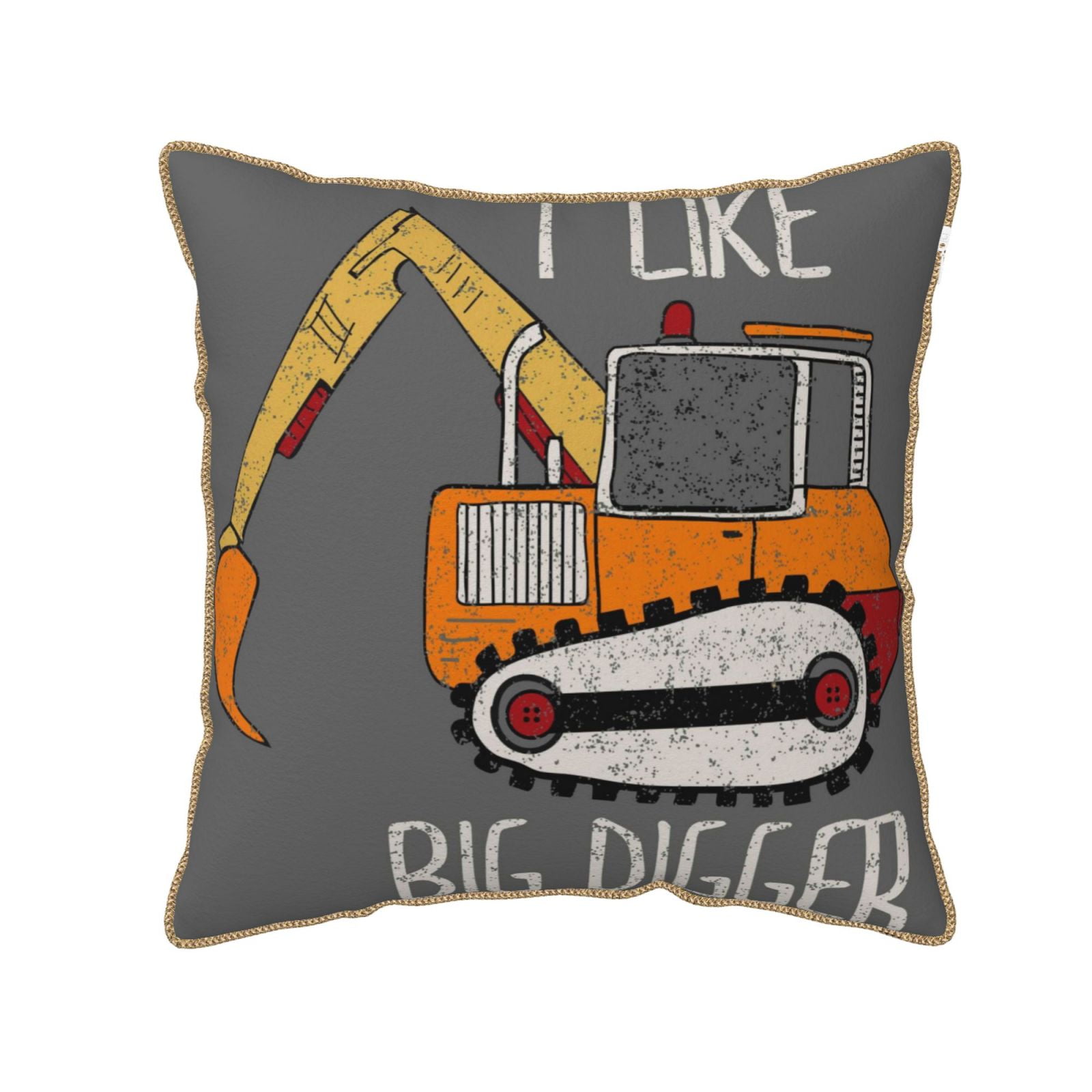 Kll I Like Big Digger Decorative Throw Pillow Covers Velvet Soft For ...