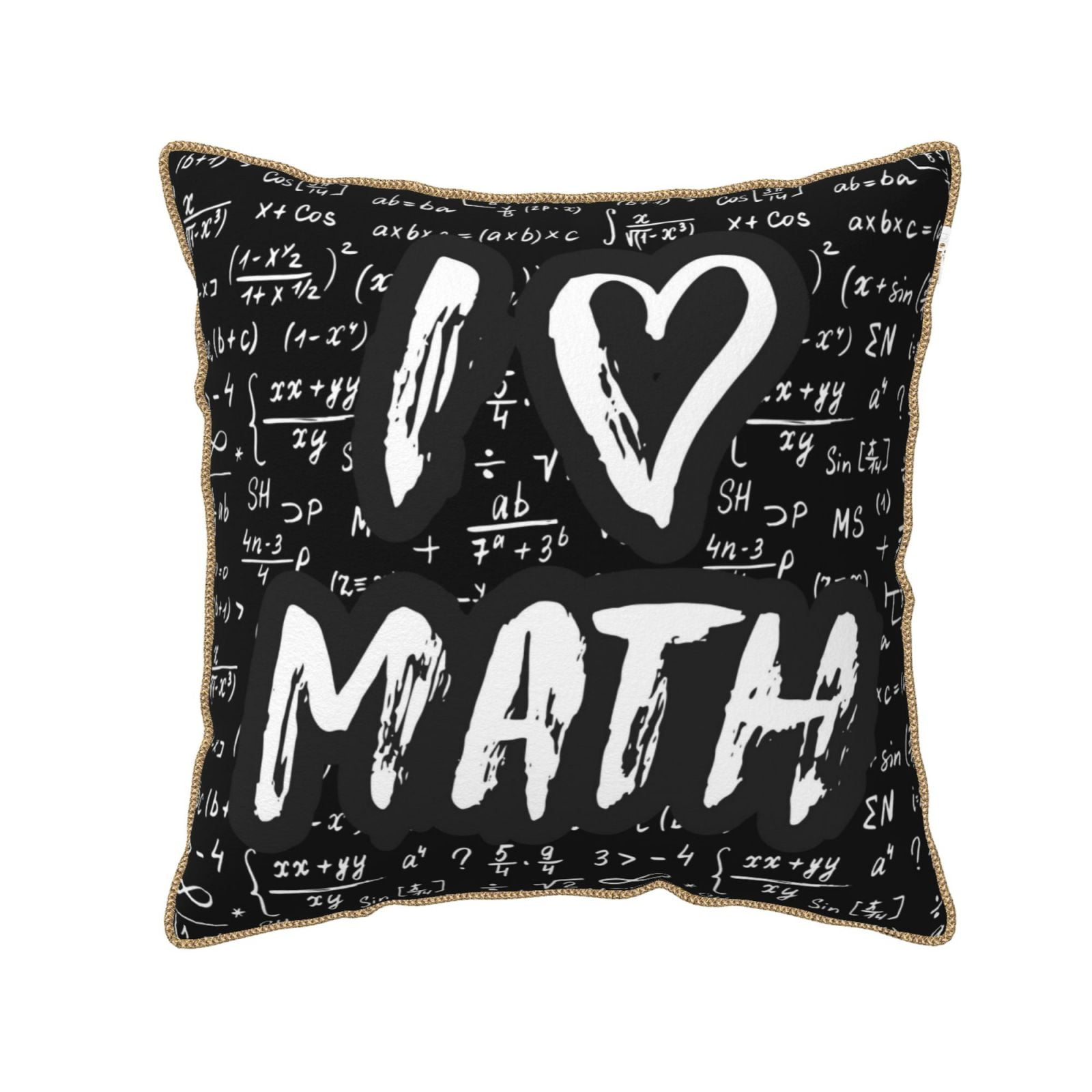 Kll I Love Math Decorative Throw Pillow Covers Velvet Soft For Couch Sofa Bedroom Living Room ...