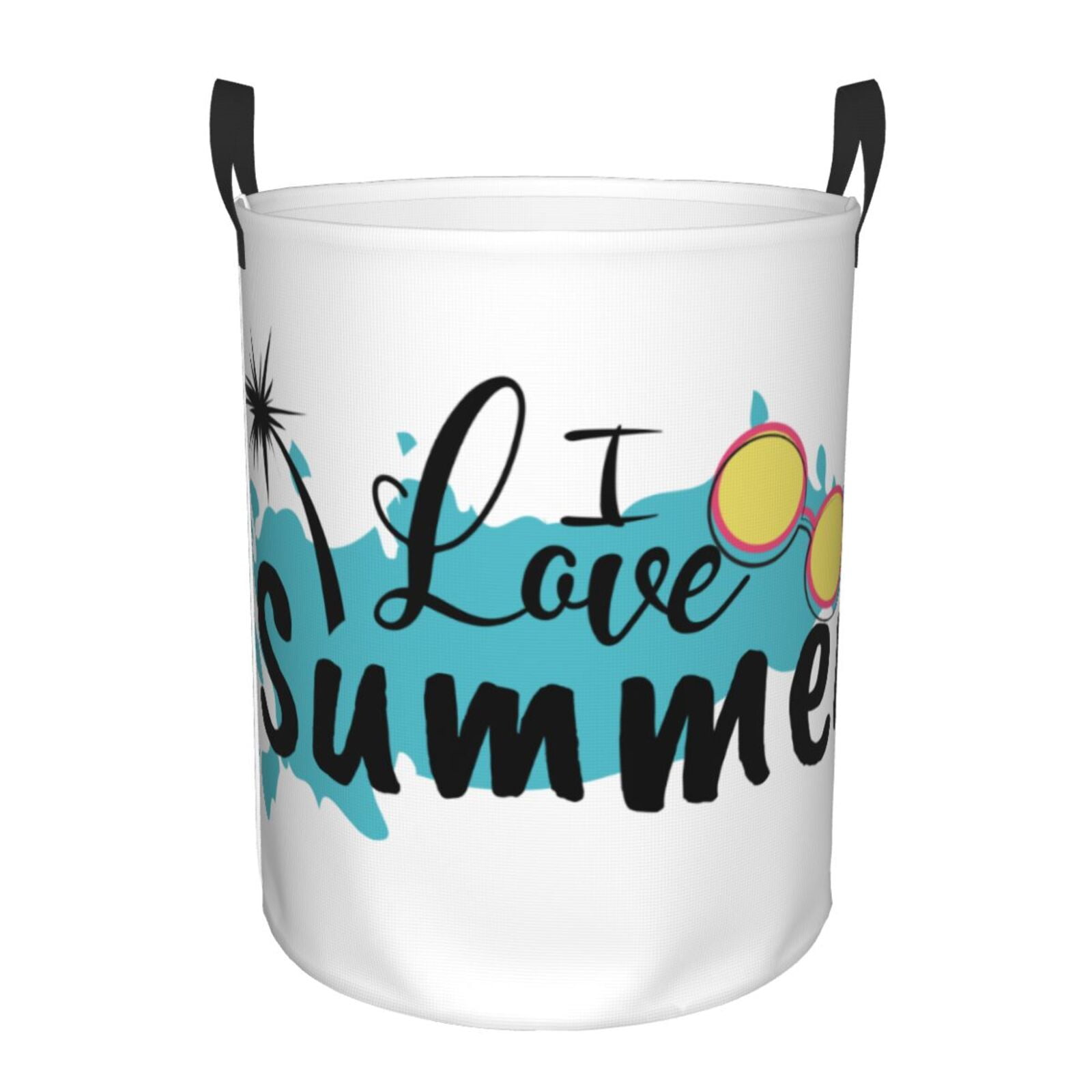 Kll I Love Summer Waterproof Foldable Laundry Hamper Bucket With ...