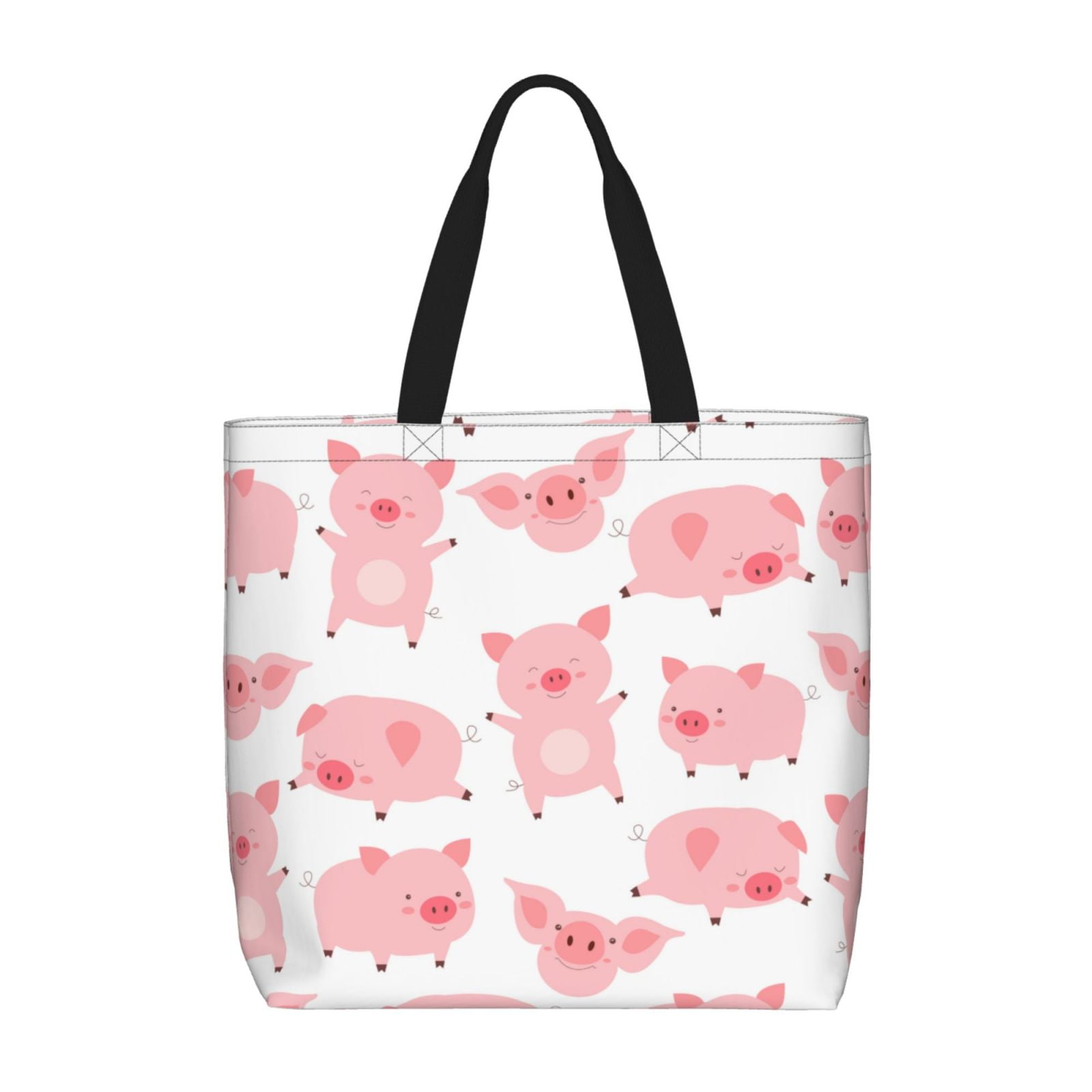 Kll Kawaii Pigs Pattern Aesthetic Tote Bag For Women Beach Bag Shopping ...