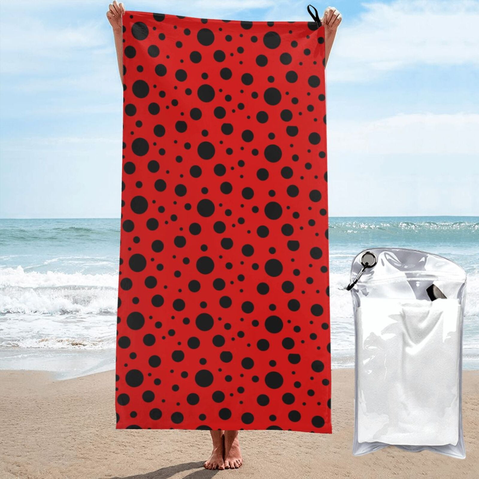 Kll Ladybug Pattern Microfiber Beach Towel Fast Drying,Extra Large 31.5 ...