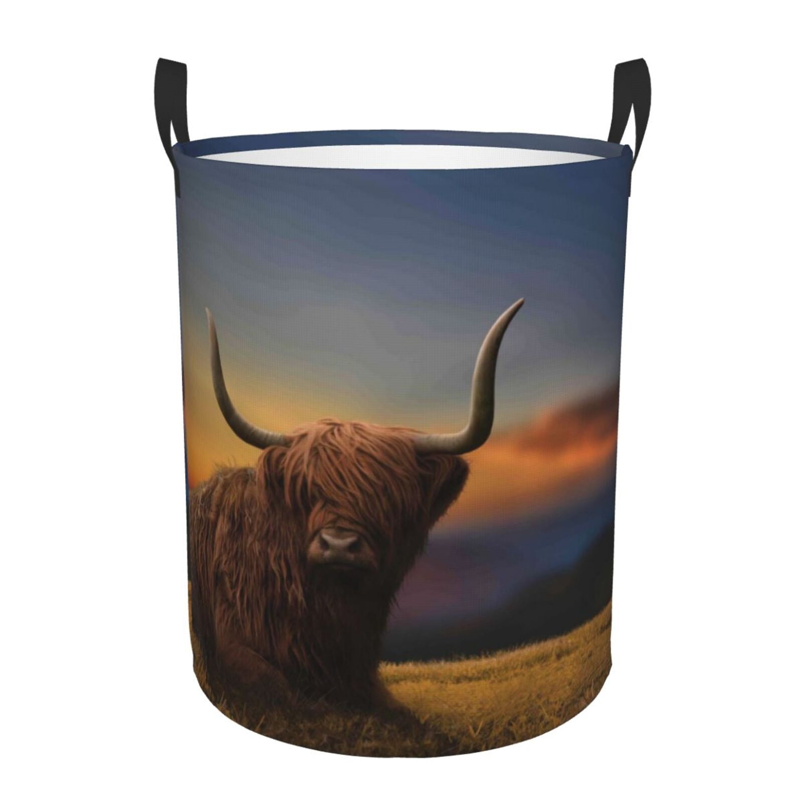 Kll Large Highland Cattle In A Meadow In Top Of A Hill Waterproof ...