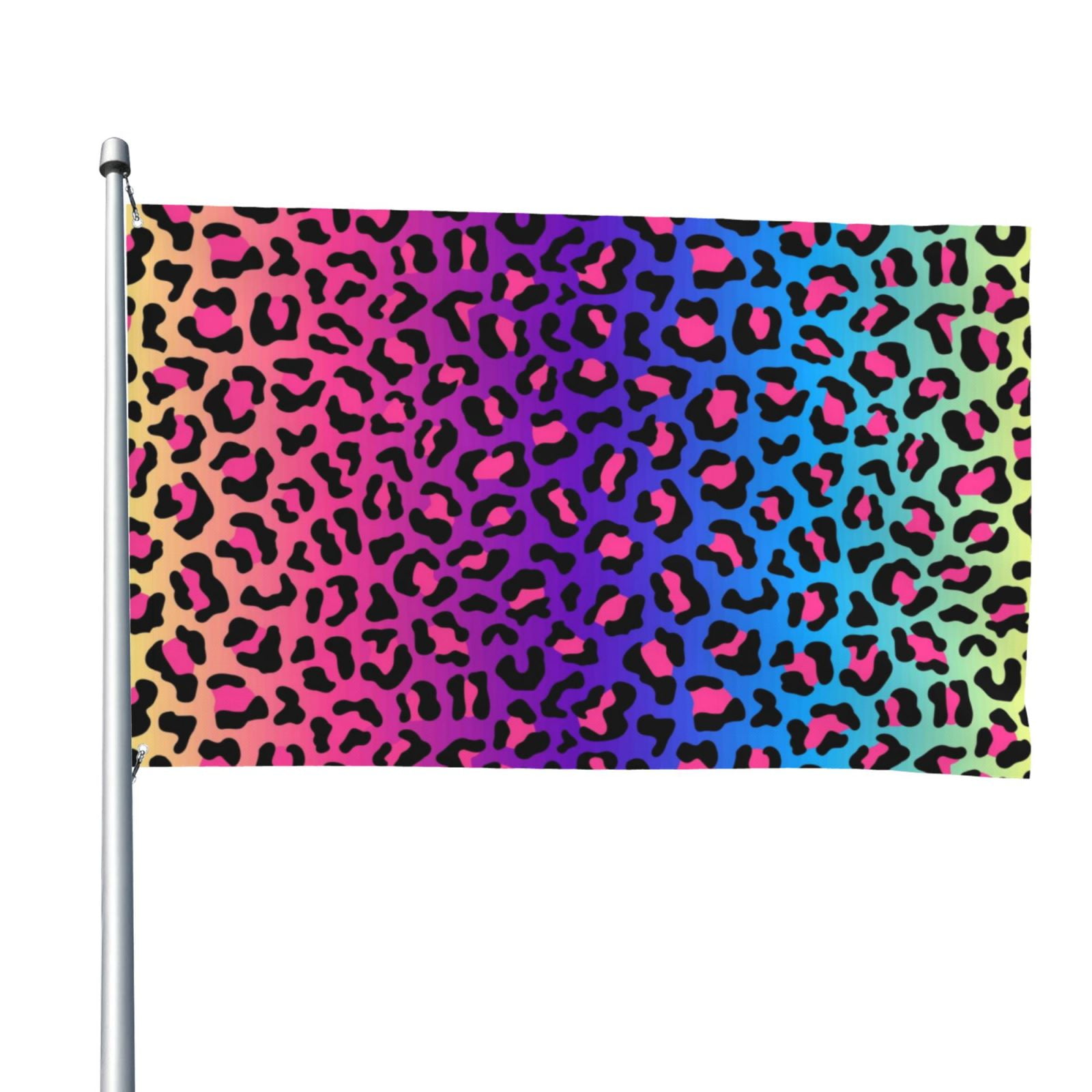 Kll Leopard Neon Rainbow Gradient Flag 4x6 Ft Parade Party Flag Outdoor ...