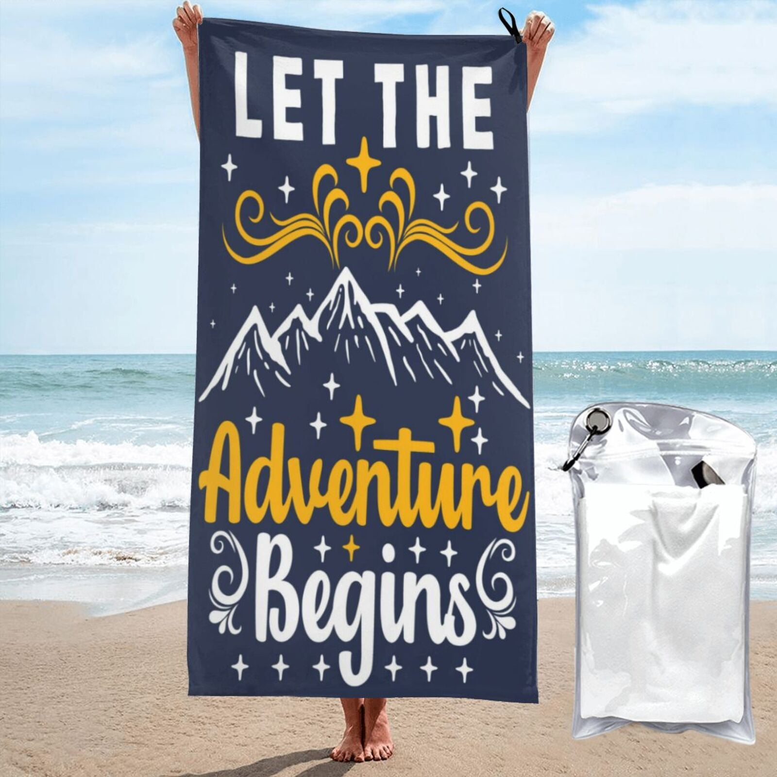 Kll Let The Adventure Begins Microfiber Beach Towel Fast Drying,Extra ...