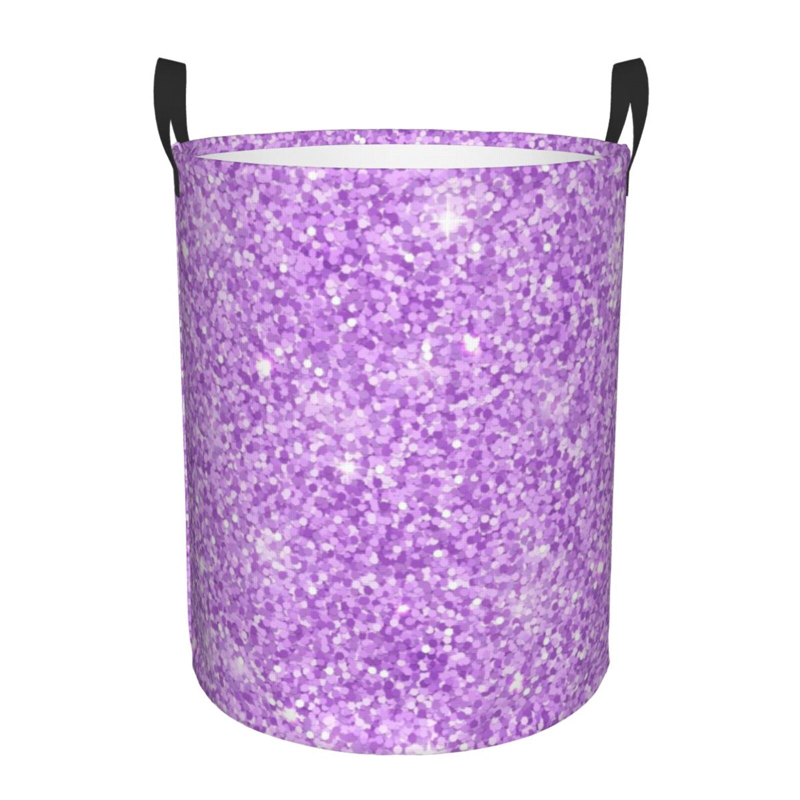 Kll Lilac Glittering Waterproof Foldable Laundry Hamper Bucket With ...