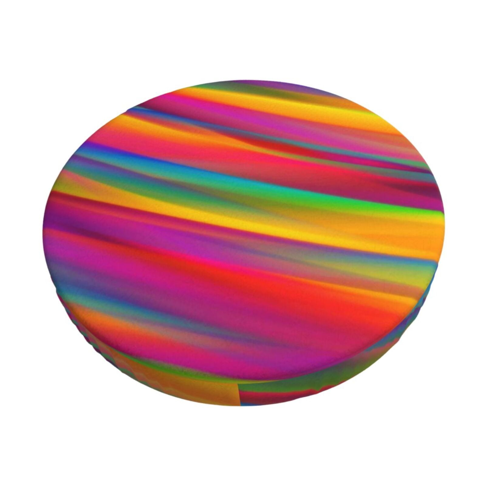 Kll Lines Multicolored Rainbow Round Bar Chair Cushion Cover 13 Inch ...