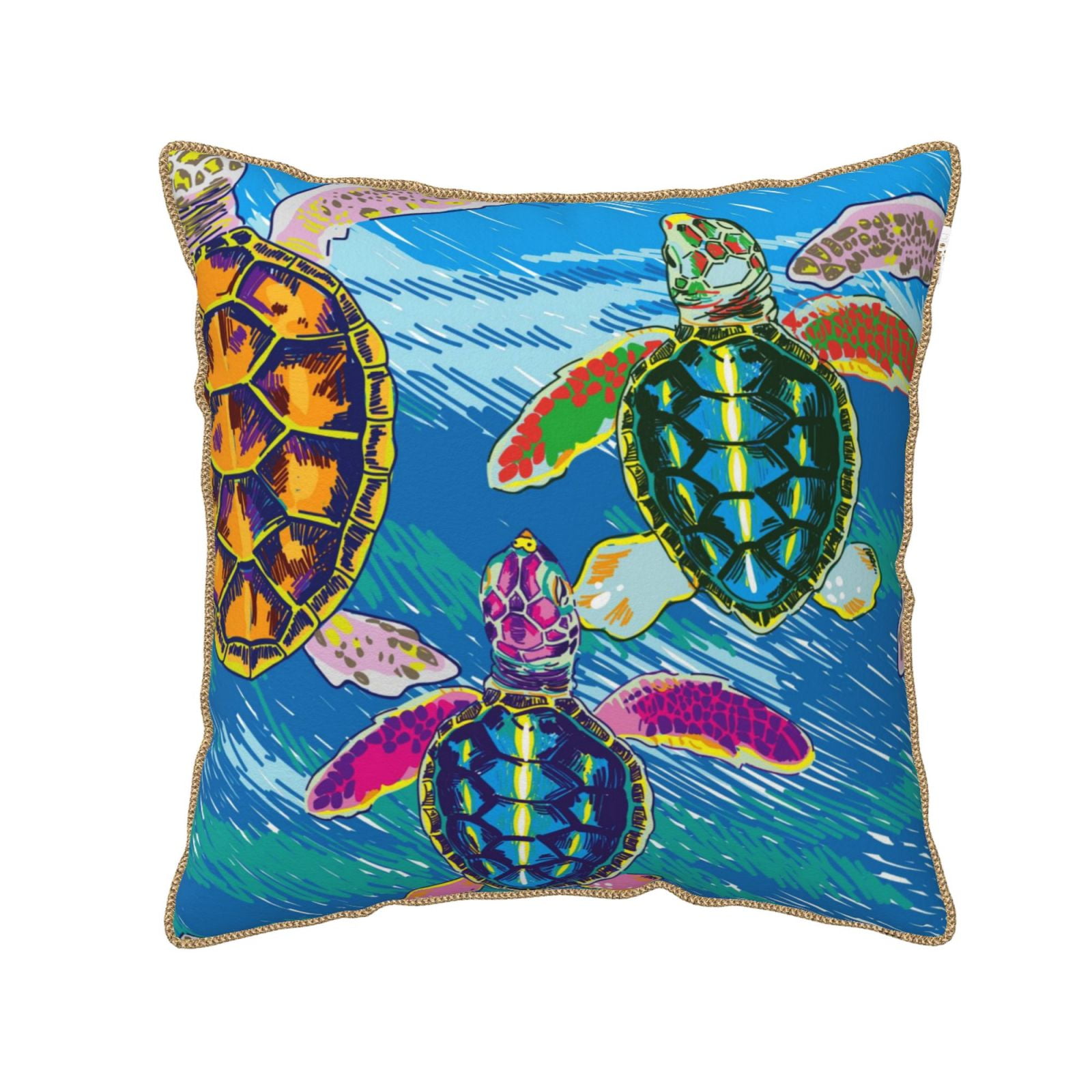 Kll Little Sea Turtles Decorative Throw Pillow Covers Velvet Soft For ...