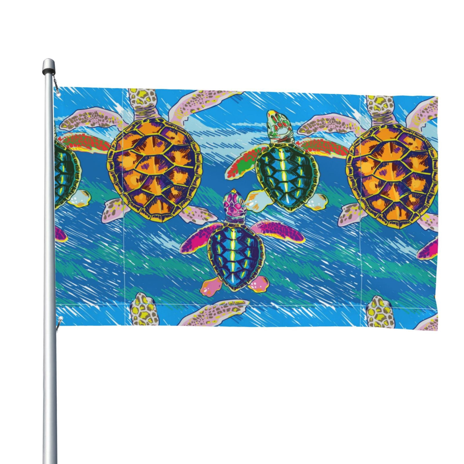 Kll Little Sea Turtles Flag 4x6 Ft Parade Party Flag Outdoor Flag ...