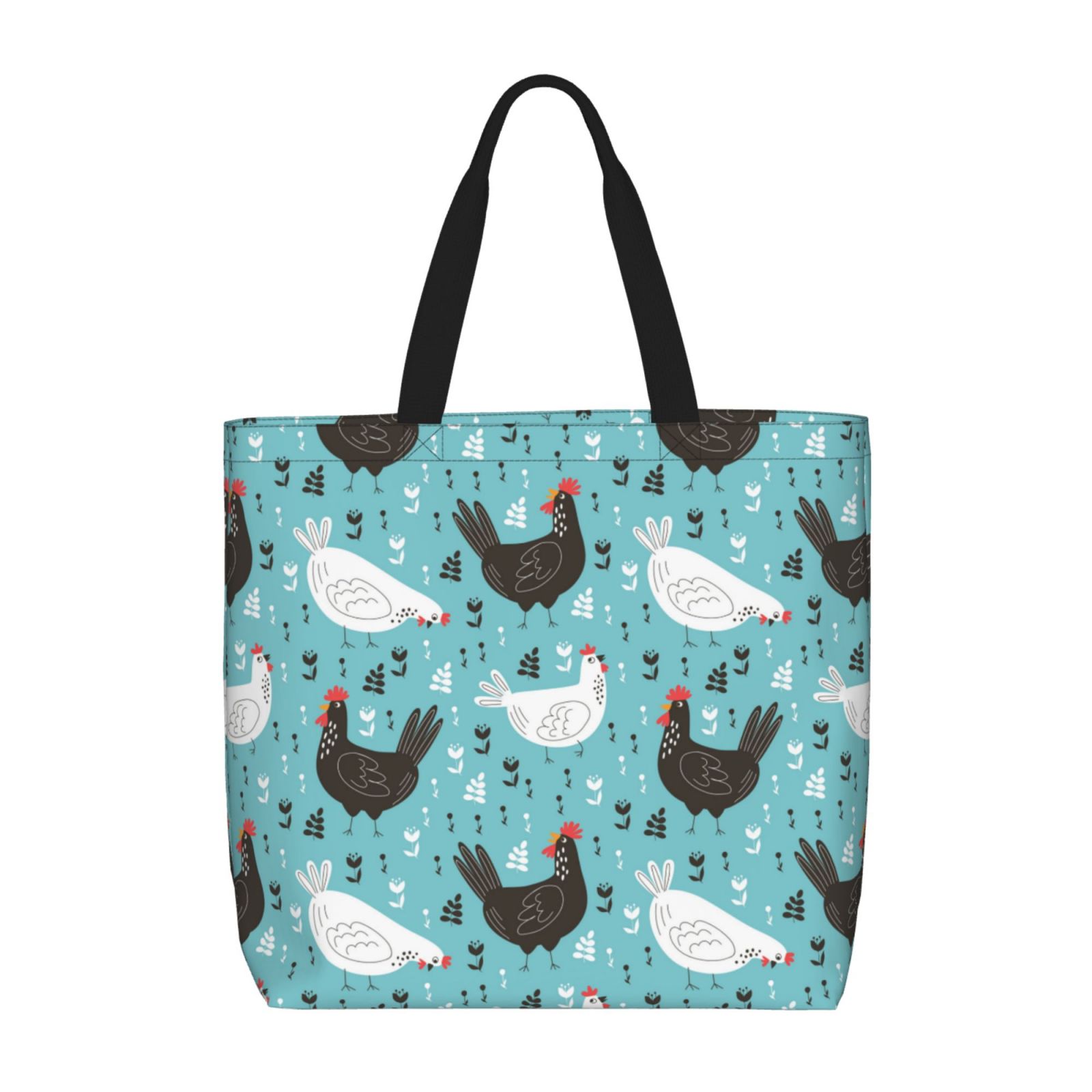 Kll Lovely Roosters Pattern Aesthetic Tote Bag For Women Beach Bag Shopping Bags Shoulder Bag ...