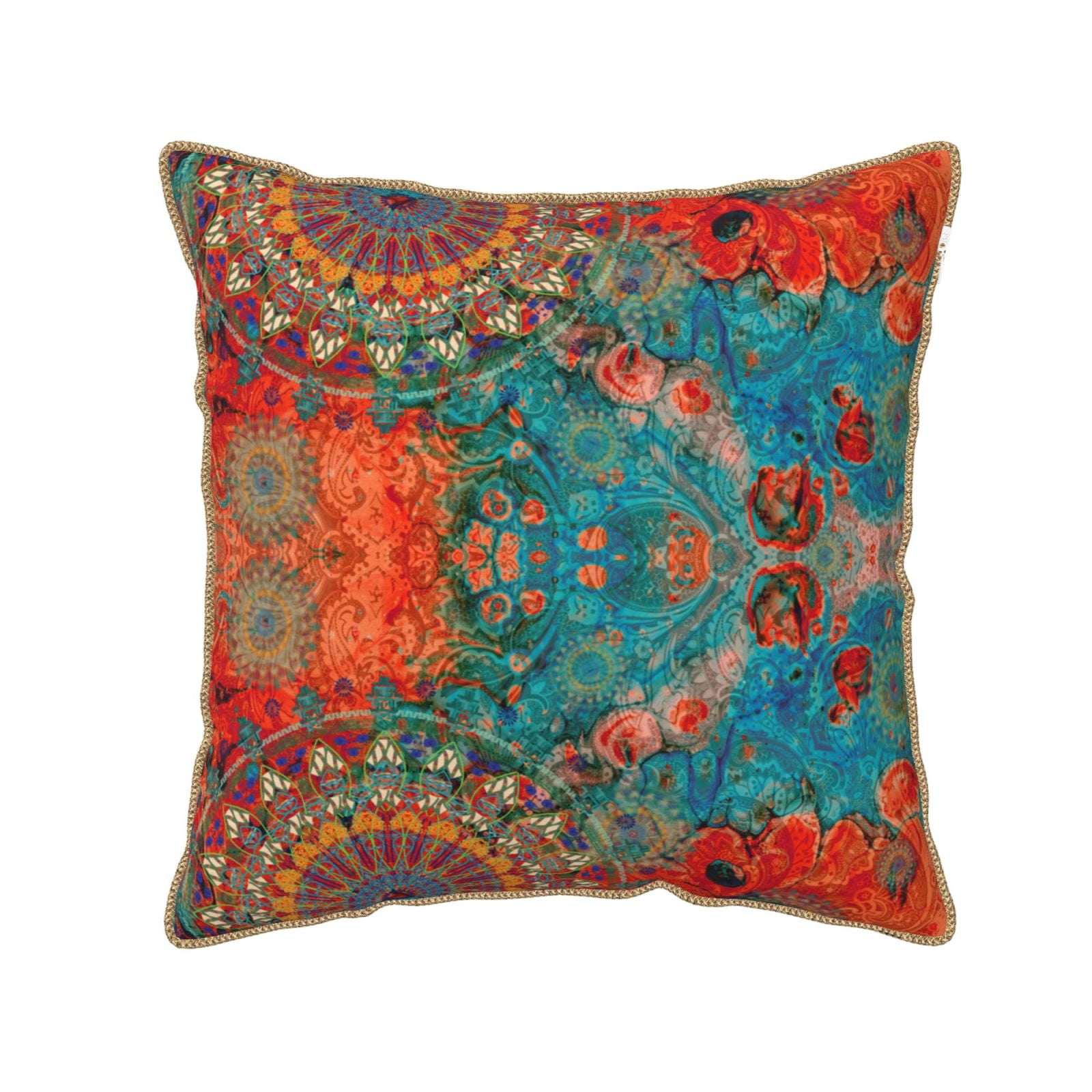 Kll Mandala Colorful 1 Decorative Throw Pillow Covers Velvet Soft For ...