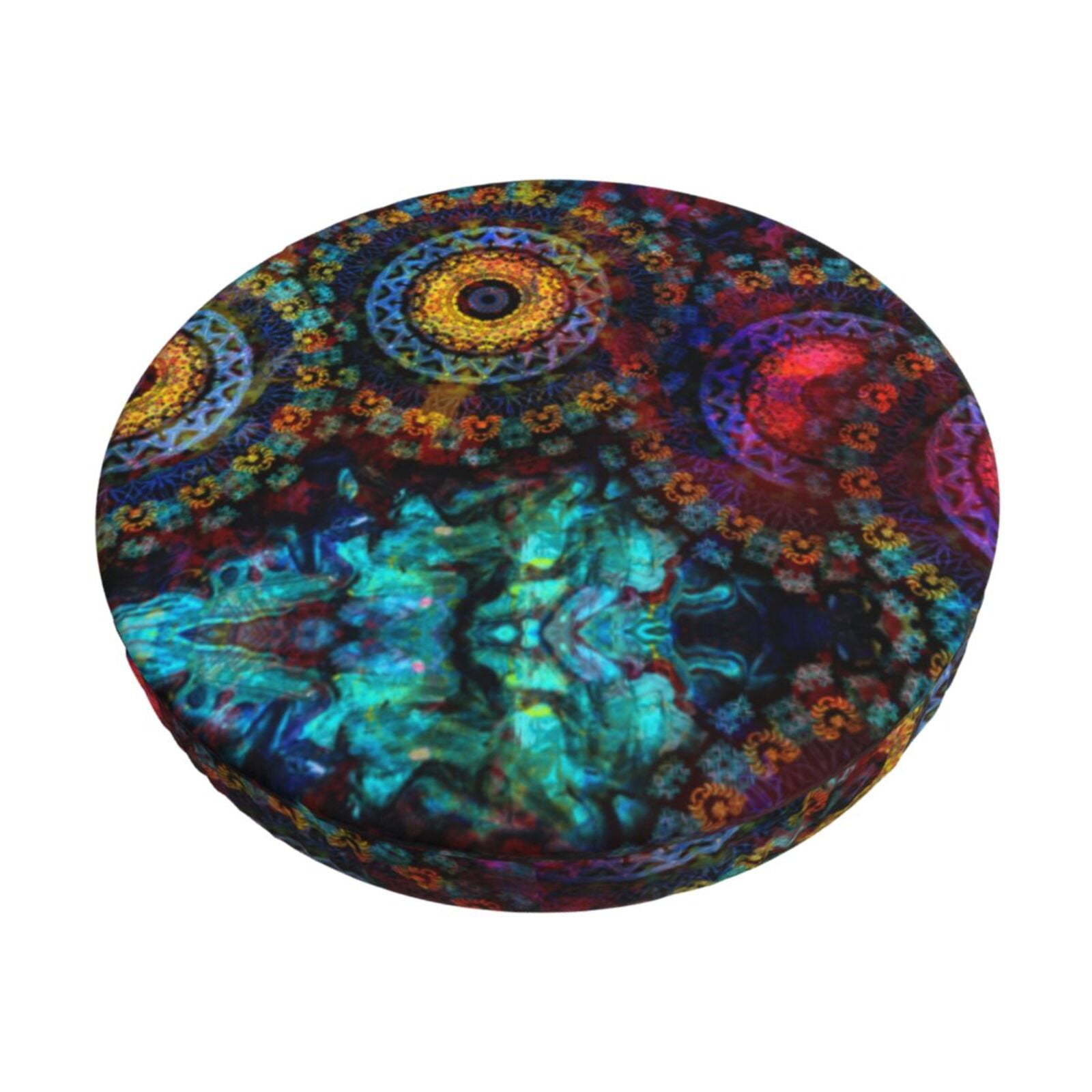 Kll Mandala Colorful Round Bar Chair Cushion Cover 12 Inch,Bar Stool ...