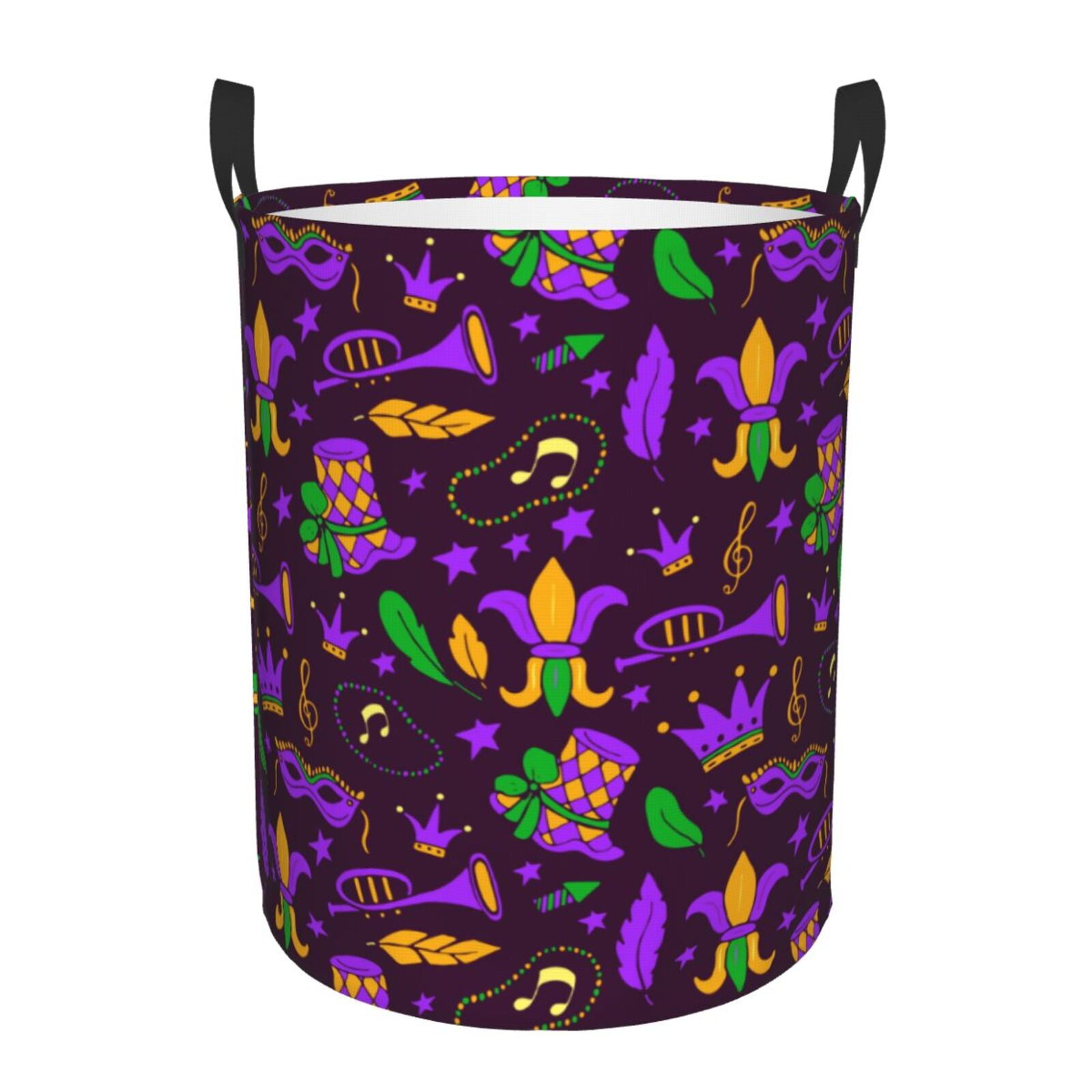 Kll Mardi Gra2 Waterproof Foldable Laundry Hamper Bucket With Handles ...
