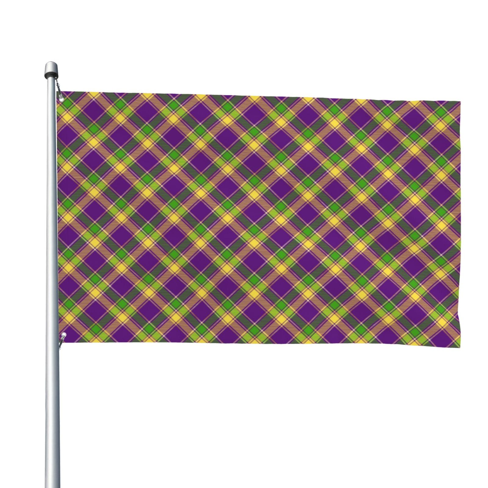 Kll Mardi Gras Plaid Flag 4x6 Ft Parade Party Flag Outdoor Flag ...