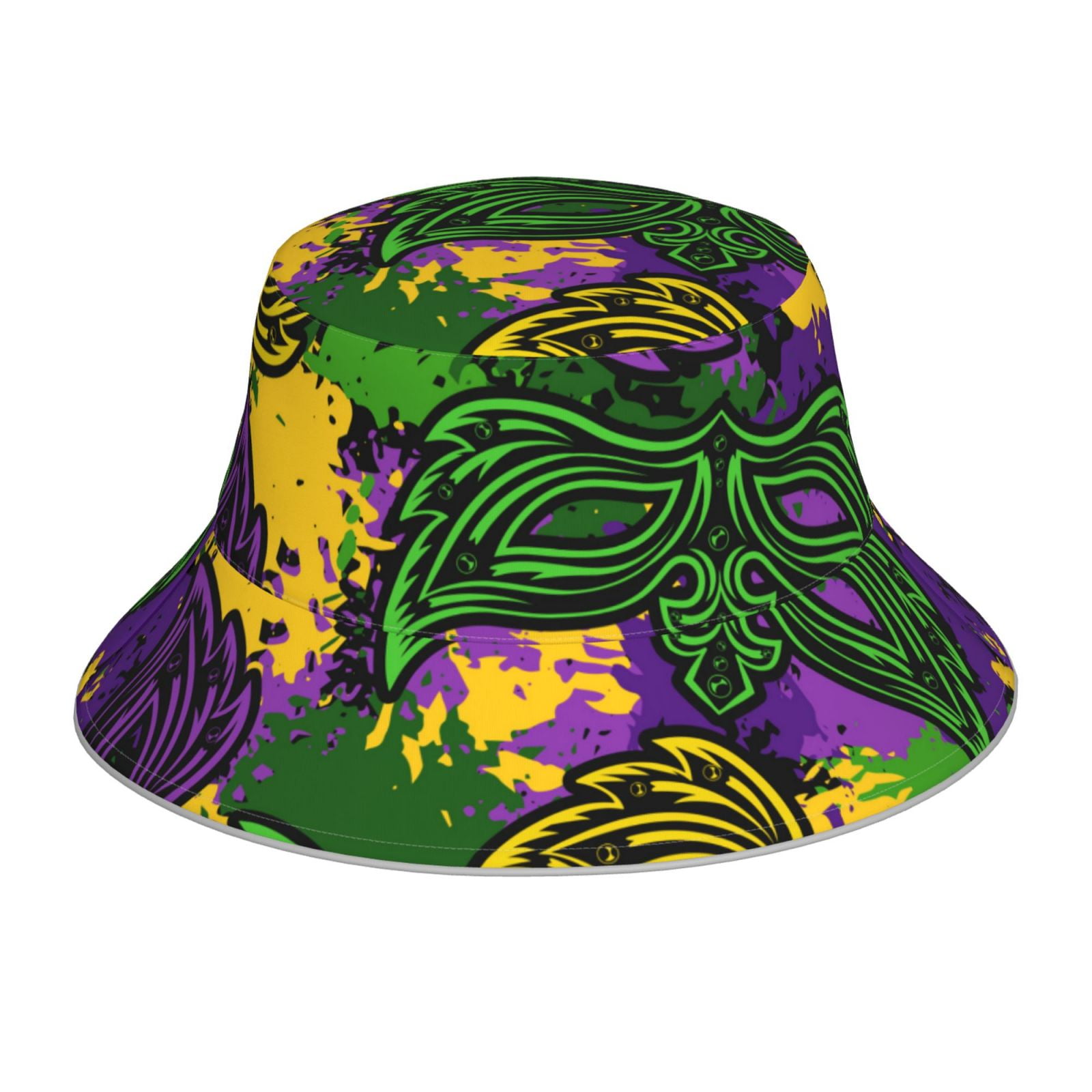 Kll Mardi Gras7 Bucket Hat For Women Men Packable Travel Beach Sun Hat ...