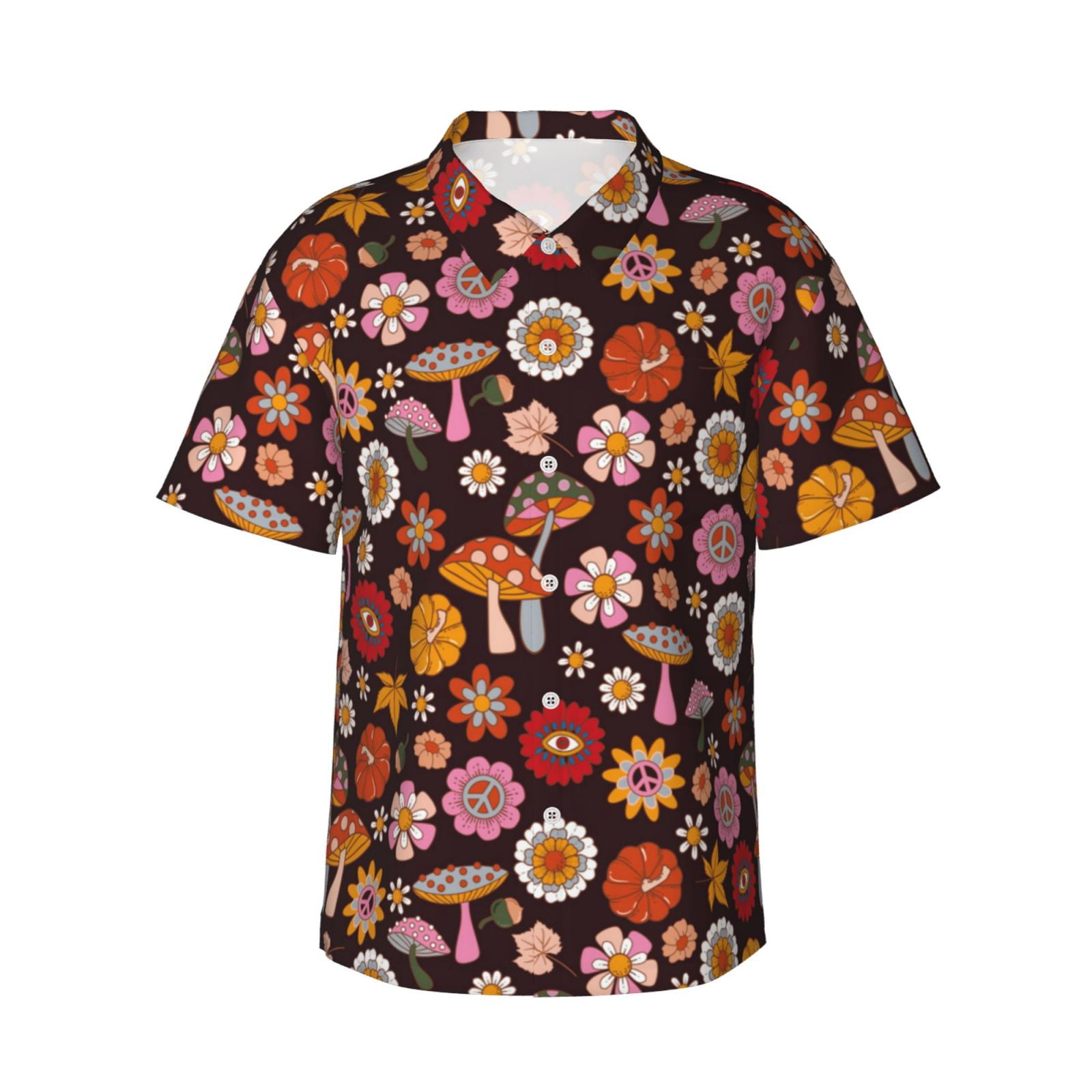 Kll Men'S Hawaiian Shirt Short Sleeve Button Down Beach Shirts-70s ...