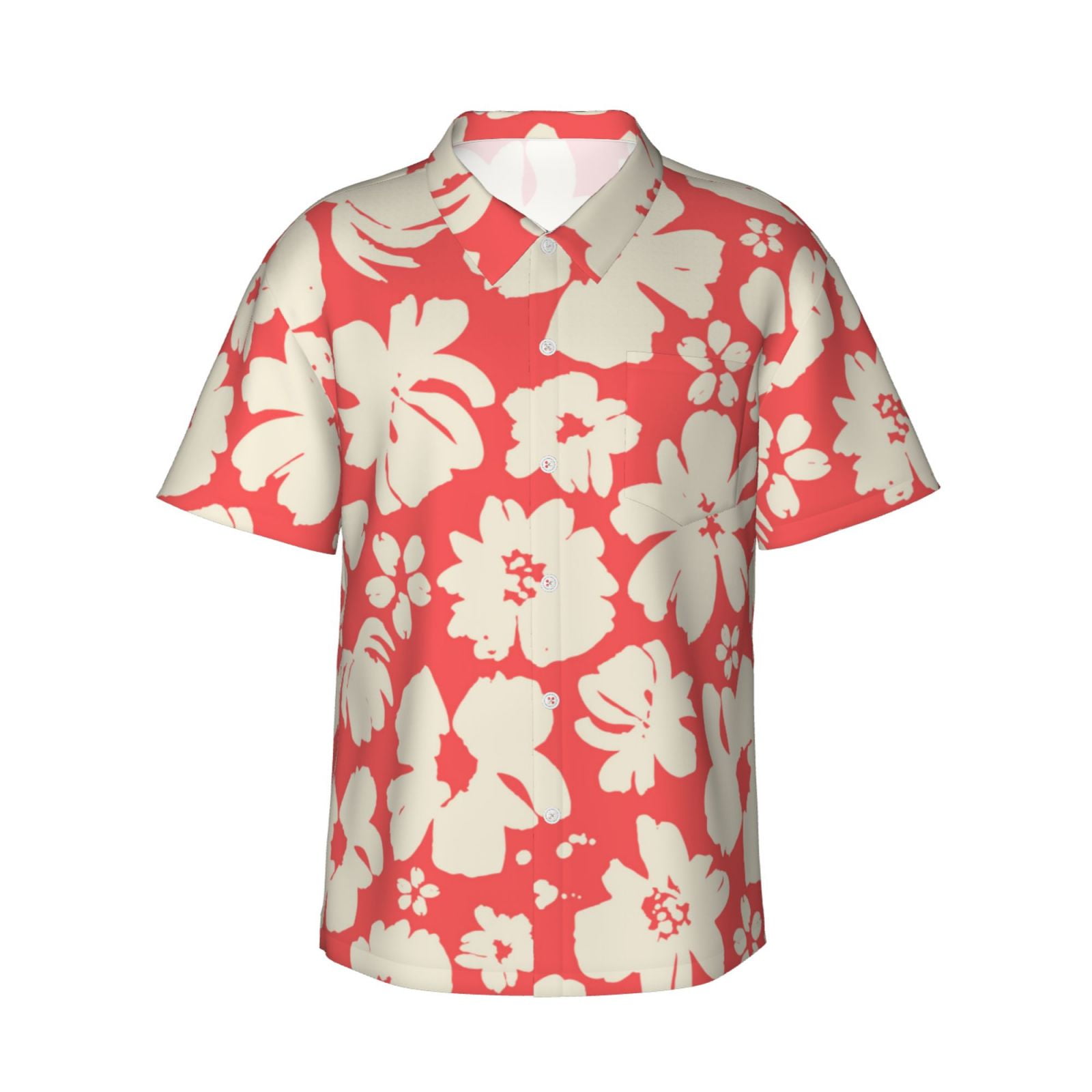 Kll Mens Hawaiian Shirt Short Sleeve Button Down Beach Shirts Beige