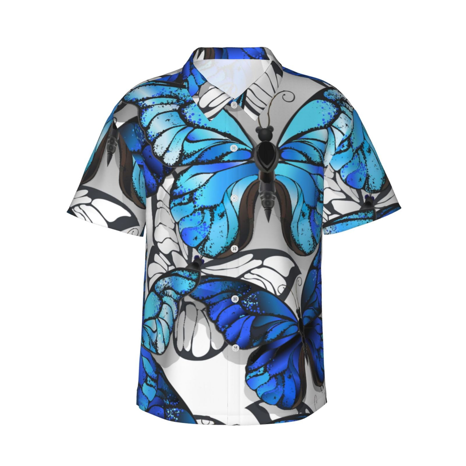 Kll Mens Hawaiian Shirt Short Sleeve Button Down Beach Shirts Blue And