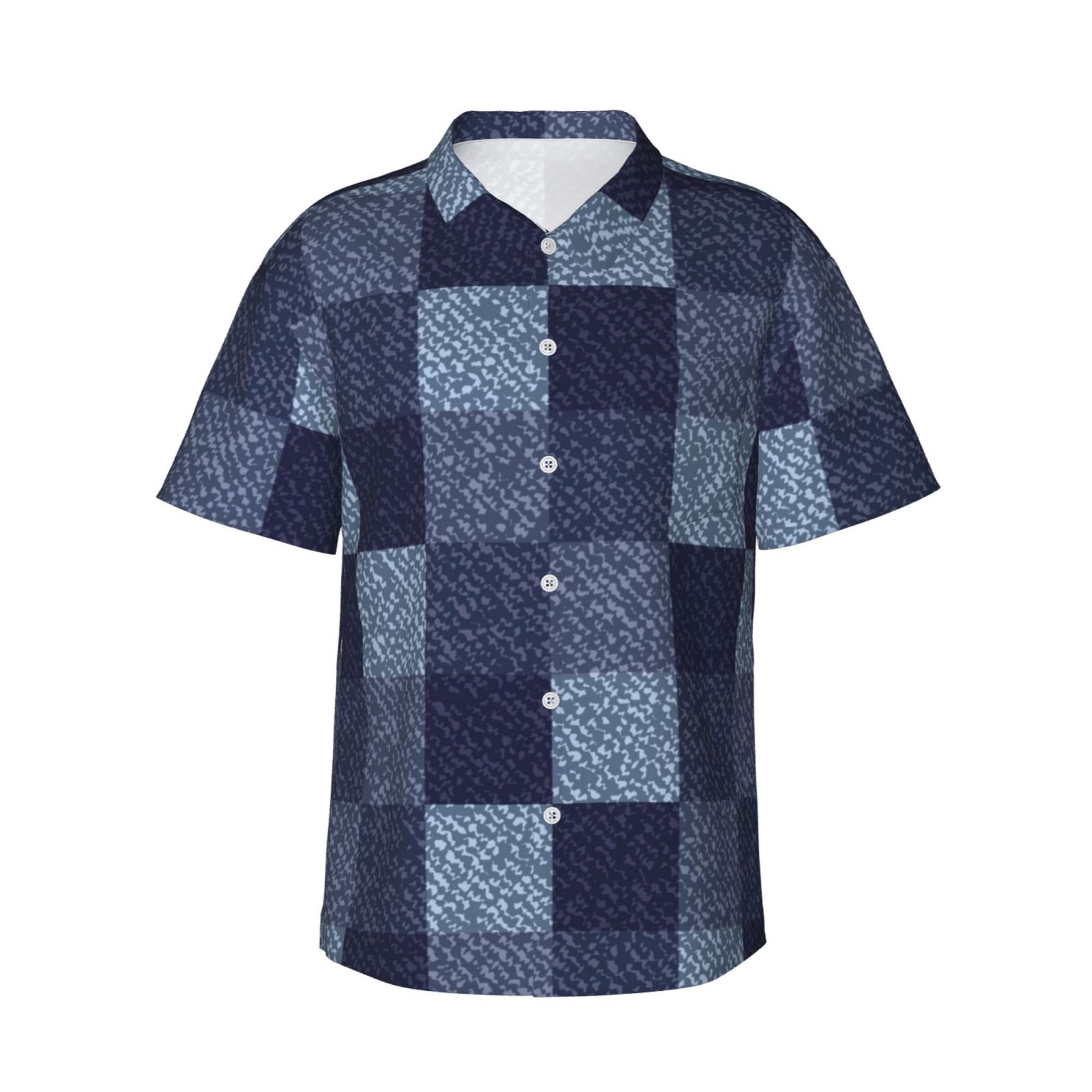 Kll Men'S Hawaiian Shirt Short Sleeve Button Down Beach Shirts-Blue ...