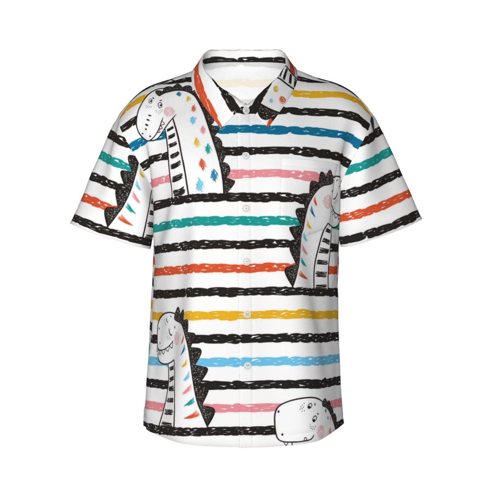 Kll Men'S Hawaiian Shirt Short Sleeve Button Down Beach Shirts-Cartoon ...