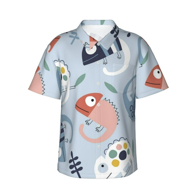 Kll Men'S Hawaiian Shirt Short Sleeve Button Down Beach Shirts-Cute ...