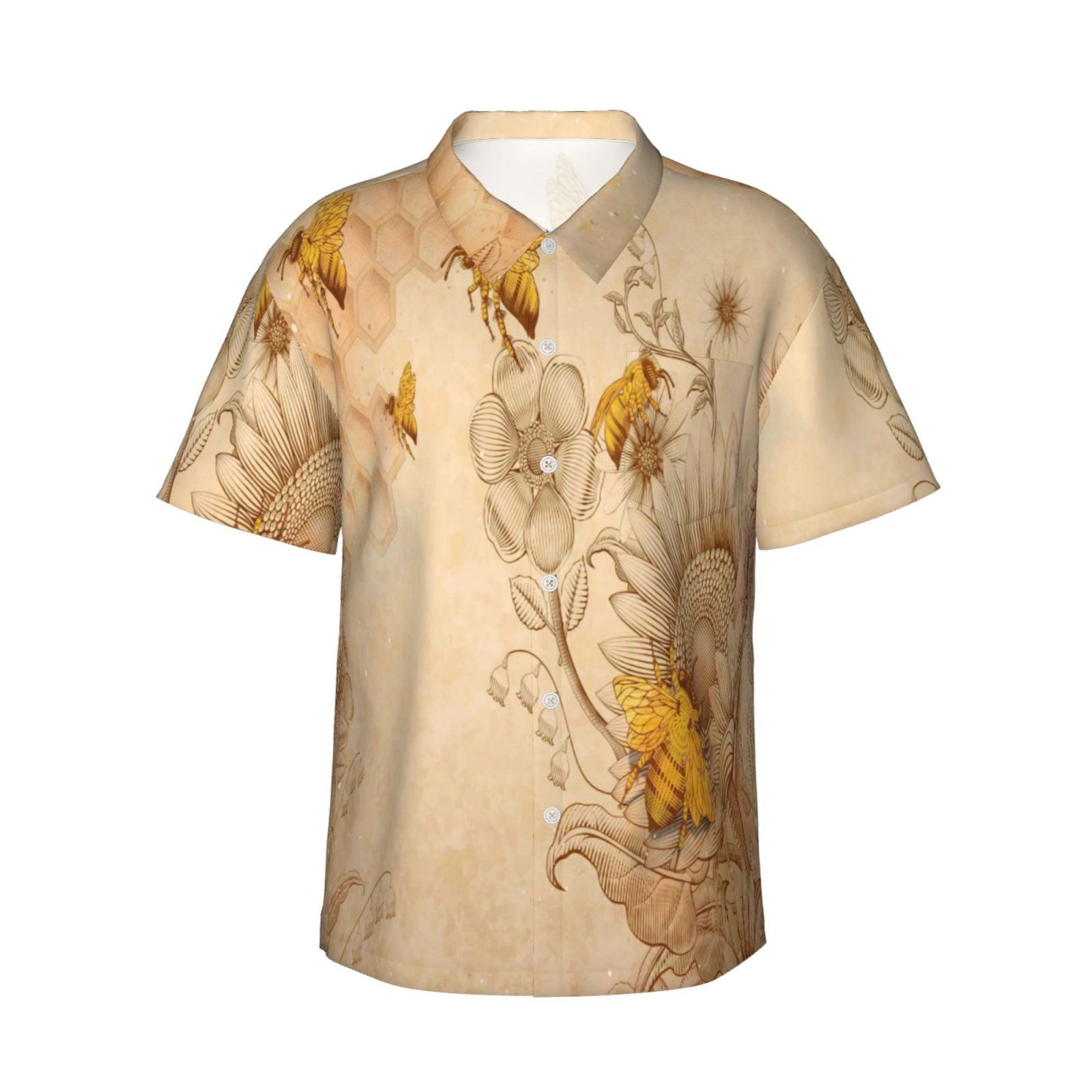 Kll Mens Hawaiian Shirt Short Sleeve Button Down Beach Shirts Retro