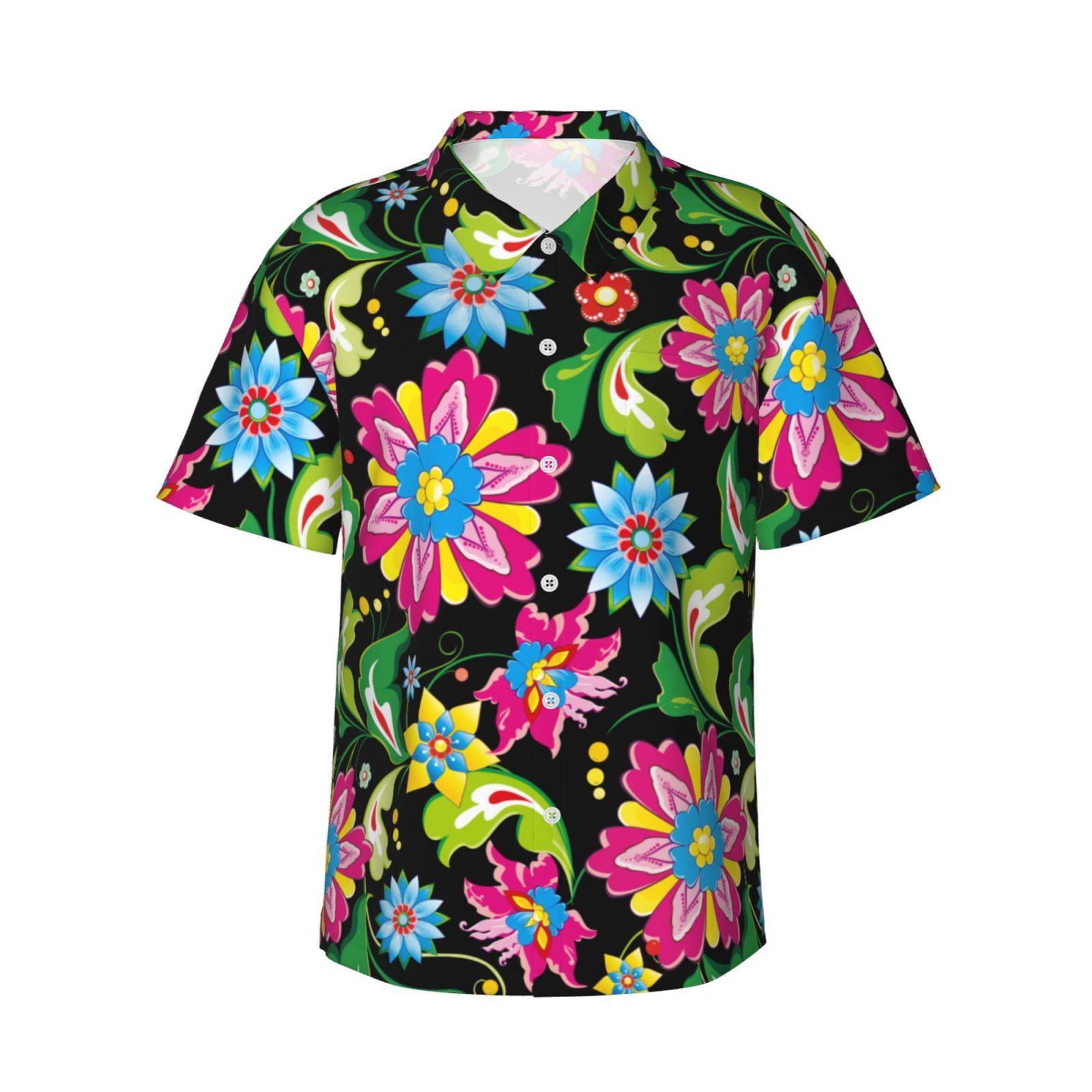 Kll Mens Hawaiian Shirt Short Sleeve Button Down Beach Shirts Vector