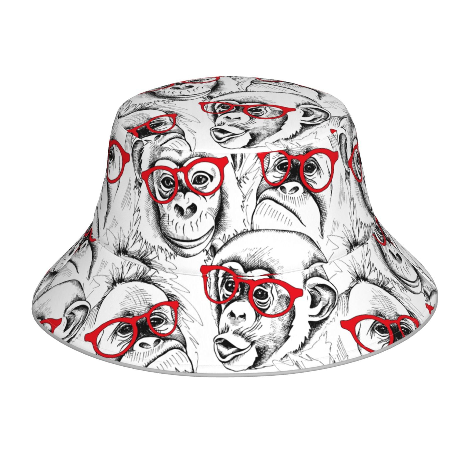Kll Monkey Bucket Hat For Women Men Packable Travel Beach Sun Hat Outdoor Rave Accessories ...