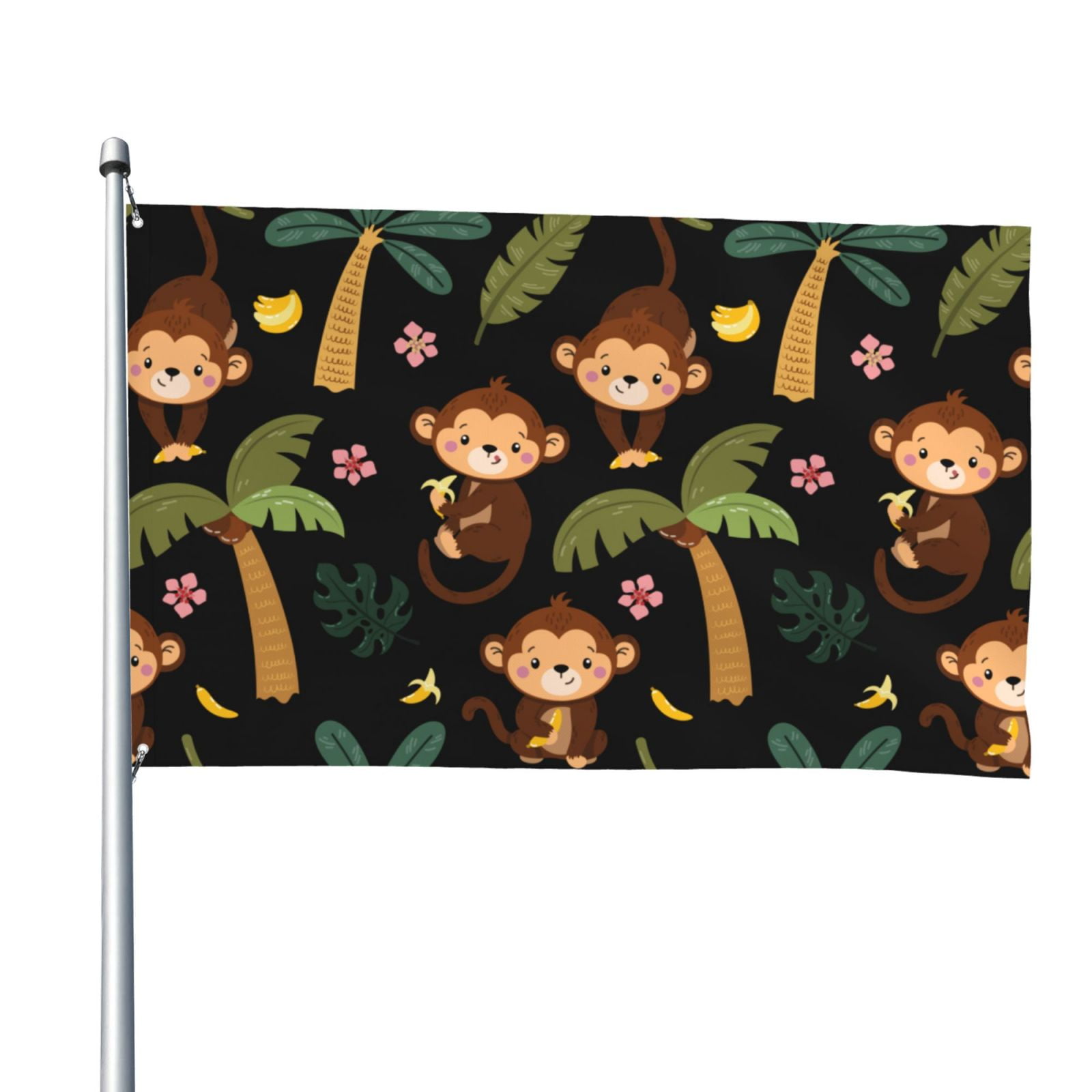 Kll Monkeys Swinging From Palms Flag 4x6 Ft Parade Party Flag Outdoor ...