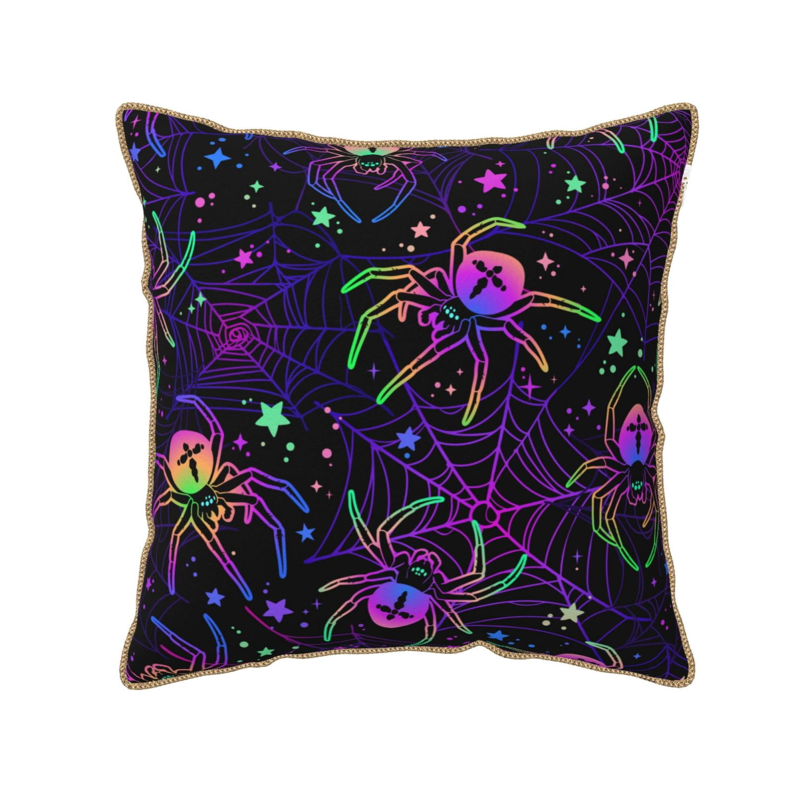 Kll Multi-Colored Spiders Decorative Throw Pillow Covers Velvet Soft ...