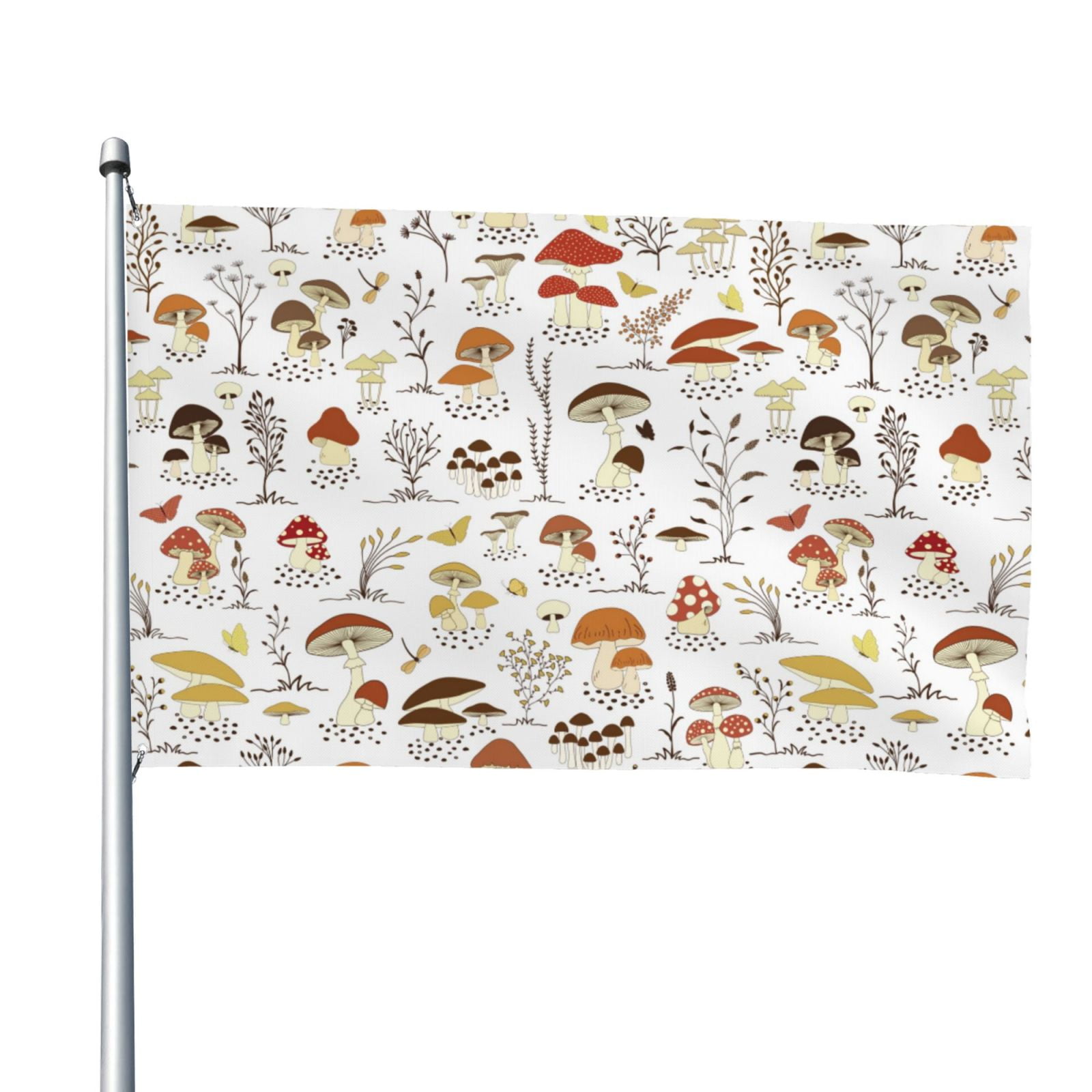 Kll Mushrooms And Butterflies Flag 4x6 Ft Parade Party Flag Outdoor ...