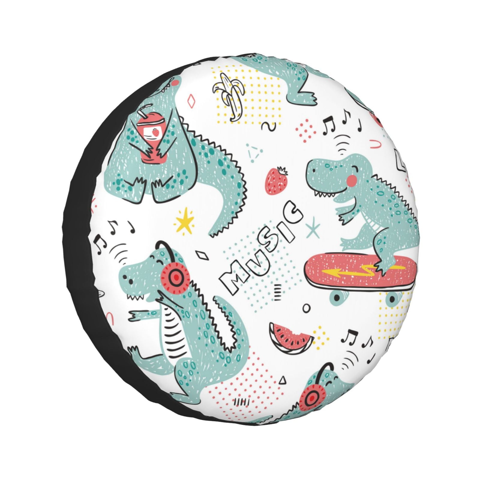 Kll Music Lover Dinosaur Tire Cover,Universal Wheel Tire Cover For ...