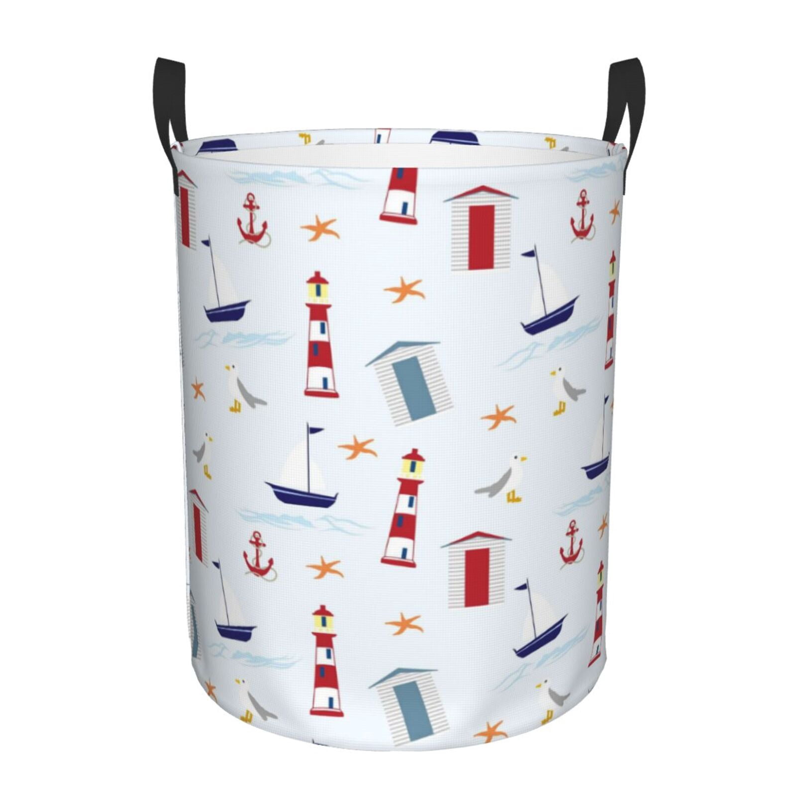 Kll Nautical Lighthouse Sailboat Waterproof Foldable Laundry Hamper ...