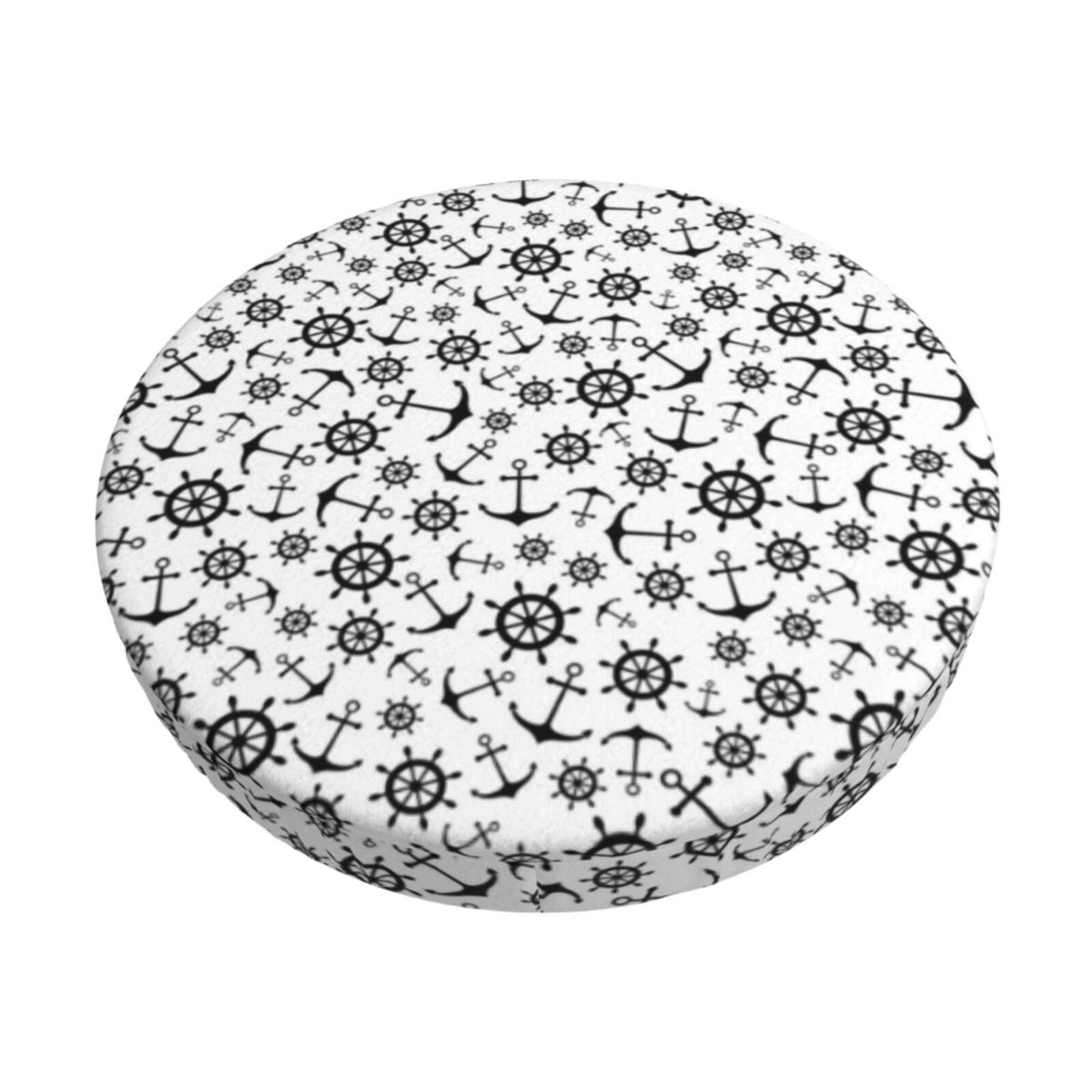 Kll Nautical Themed Simple Anchors Round Bar Chair Cushion Cover 13 ...