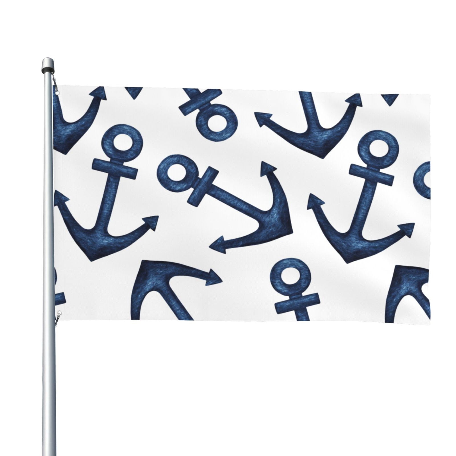 Kll Navy Blue Anchor Flag 4x6 Ft Parade Party Flag Outdoor Flag Decorative Flag Banner Flags ...