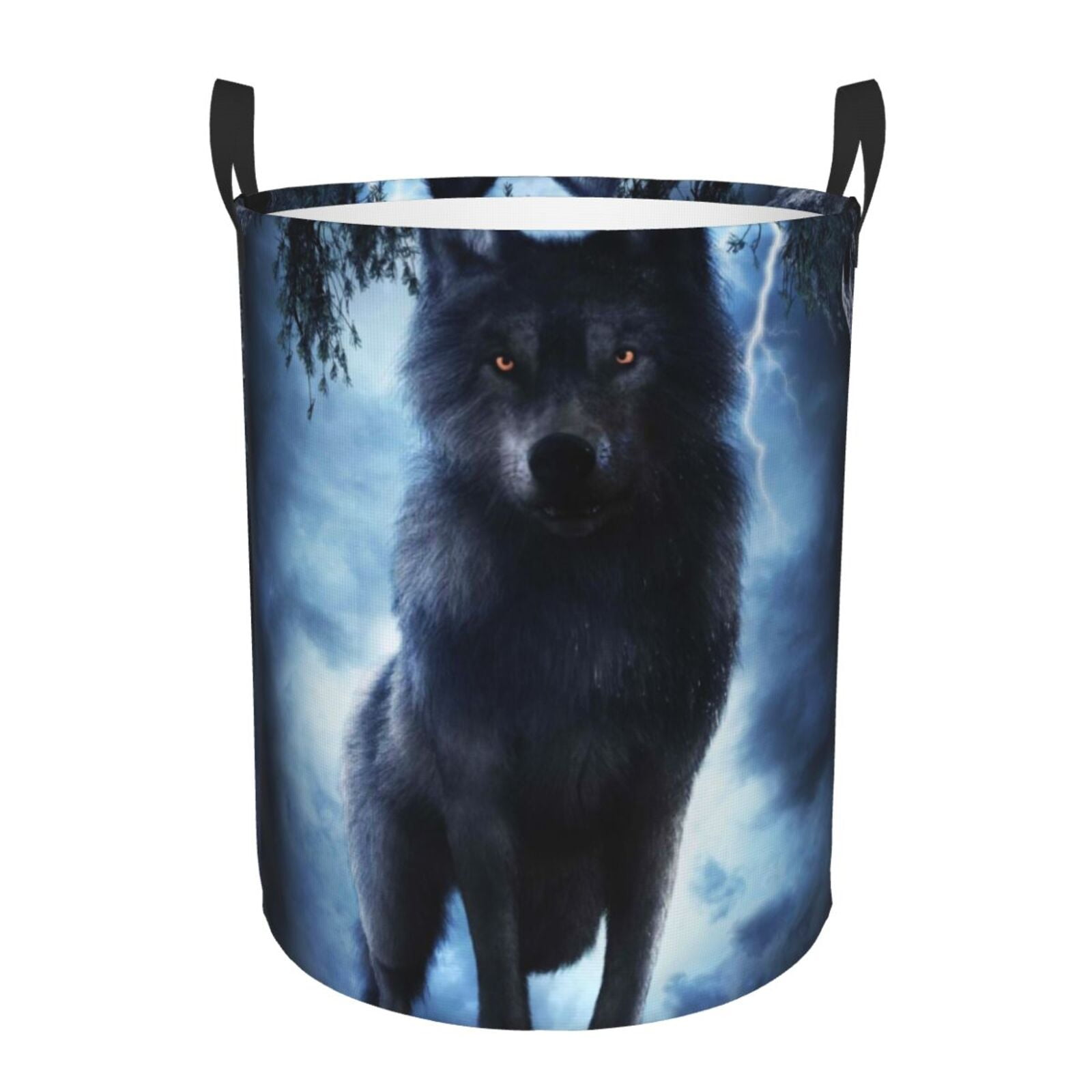Kll Night Scene Of Wolves Waterproof Foldable Laundry Hamper Bucket ...