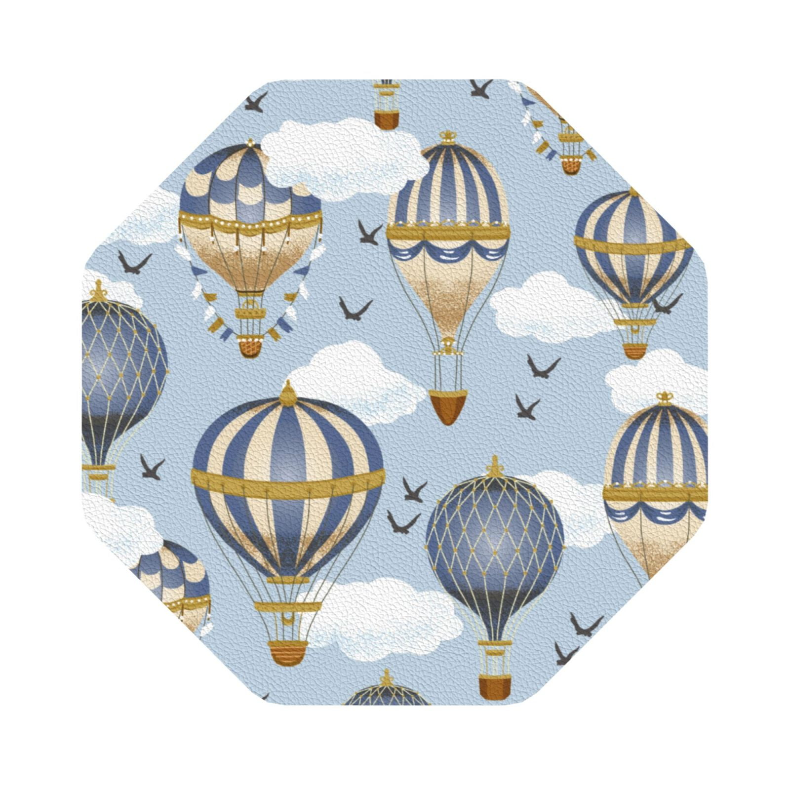 Kll Octagon Drink Coasters Set Of 4,Pu Leather Absorbent Coasters Set ...
