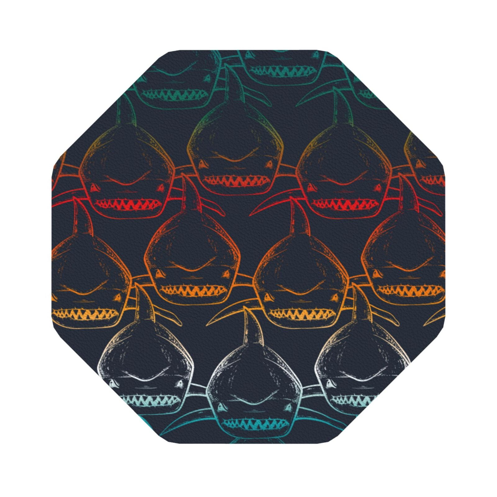 Kll Octagon Drink Coasters Set Of 4,Pu Leather Absorbent Coasters Set ...