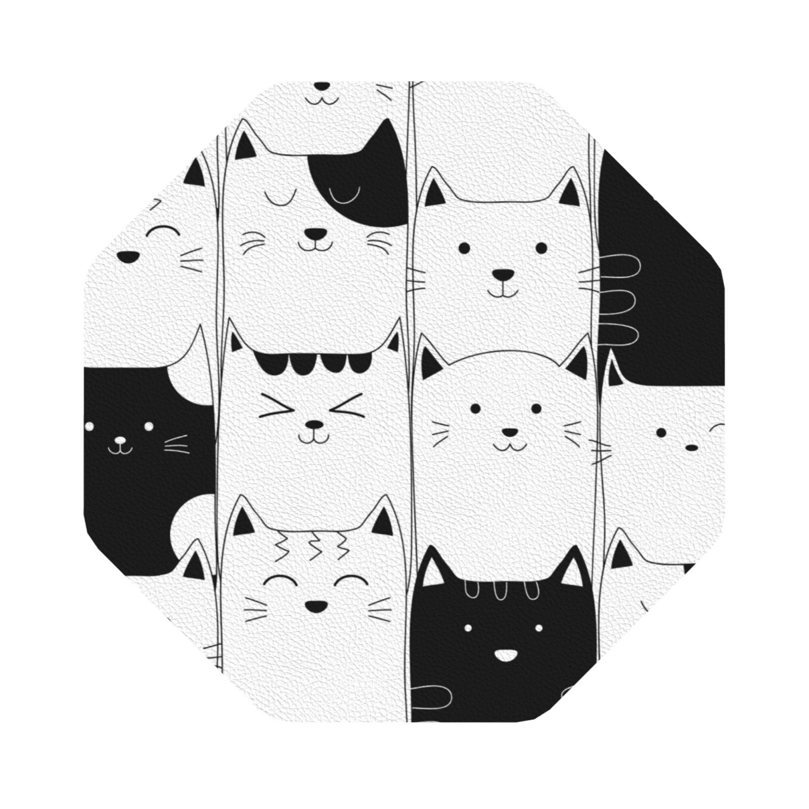 Kll Octagon Drink Coasters Set Of 4,Pu Leather Absorbent Coasters Set ...