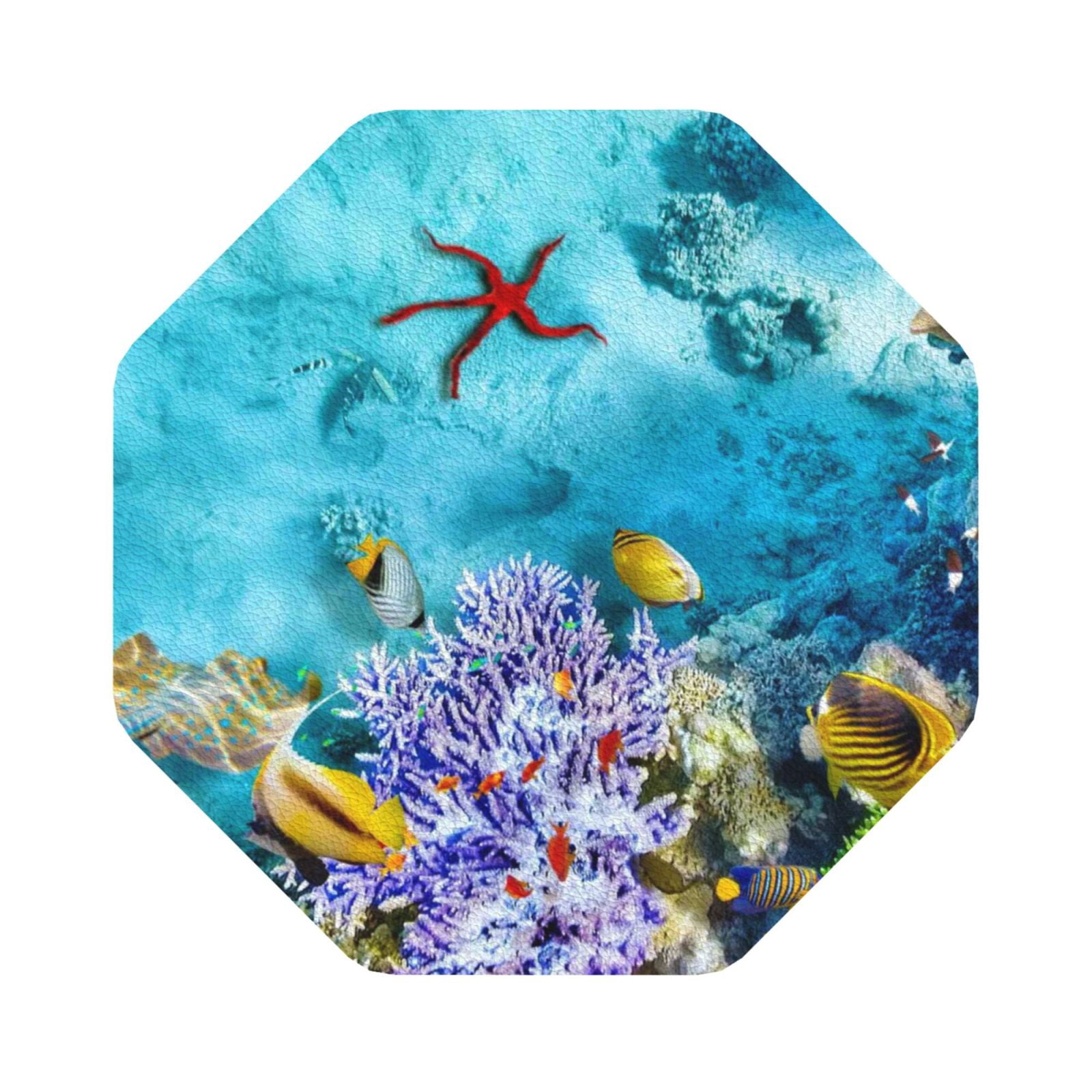 Kll Octagon Drink Coasters Set Of 4,Pu Leather Absorbent Coasters Set ...