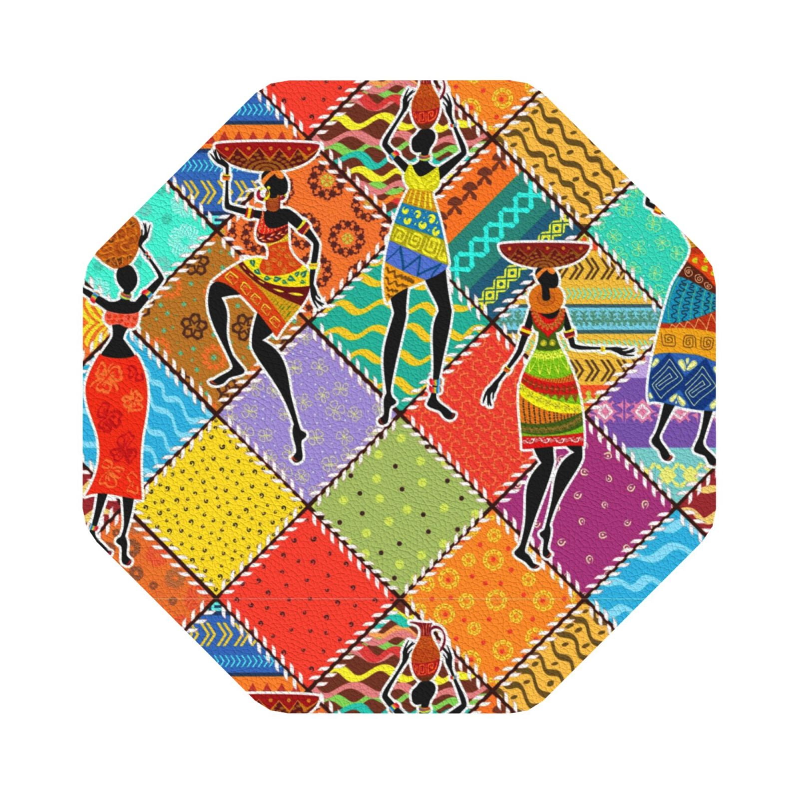 Kll Octagon Drink Coasters Set Of 4,Pu Leather Absorbent Coasters Set ...