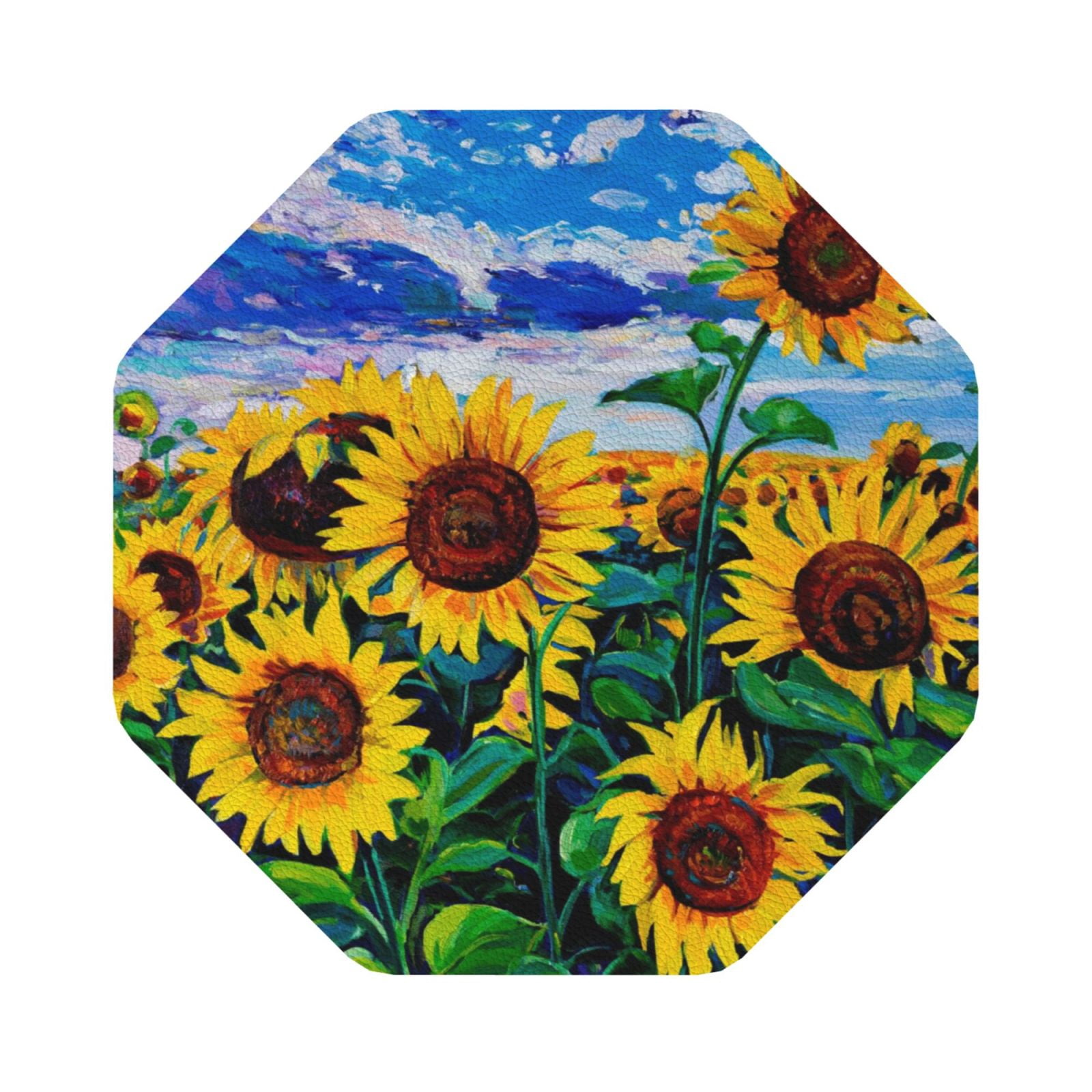 Kll Octagon Drink Coasters Set Of 4,Pu Leather Absorbent Coasters Set ...