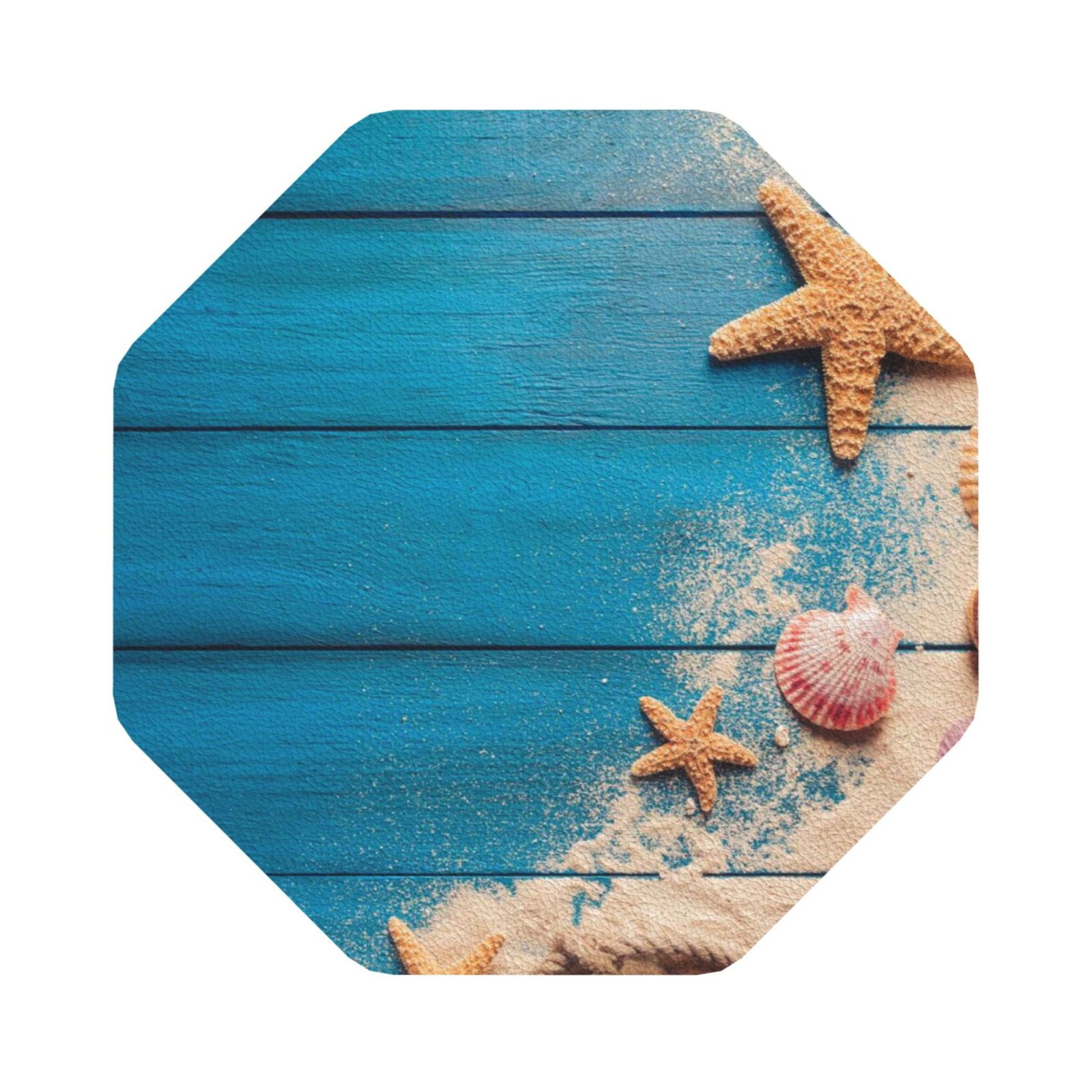 Kll Octagon Drink Coasters Set Of 4,Pu Leather Absorbent Coasters Set ...