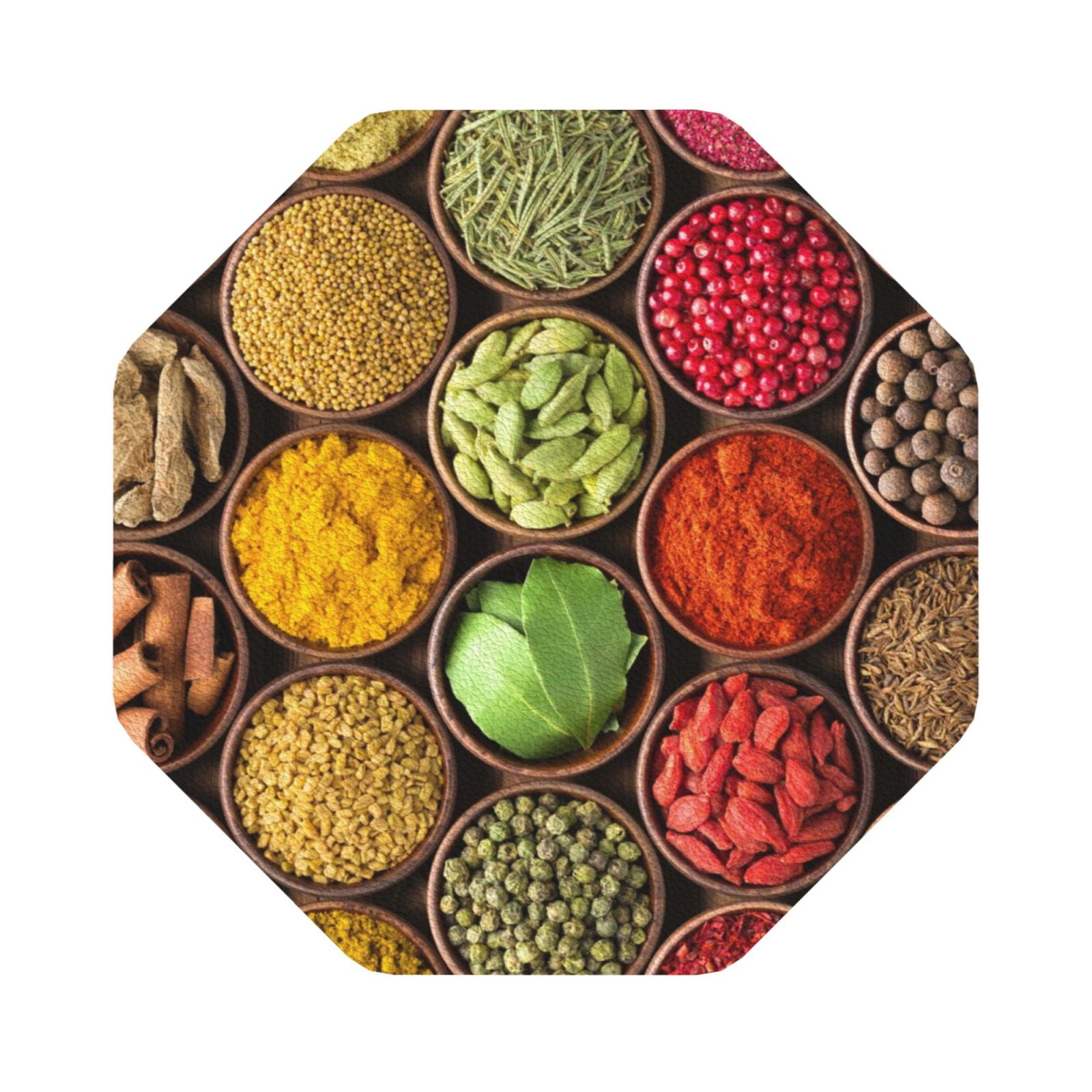 Kll Octagon Drink Coasters Set Of 4,Pu Leather Absorbent Coasters Set ...