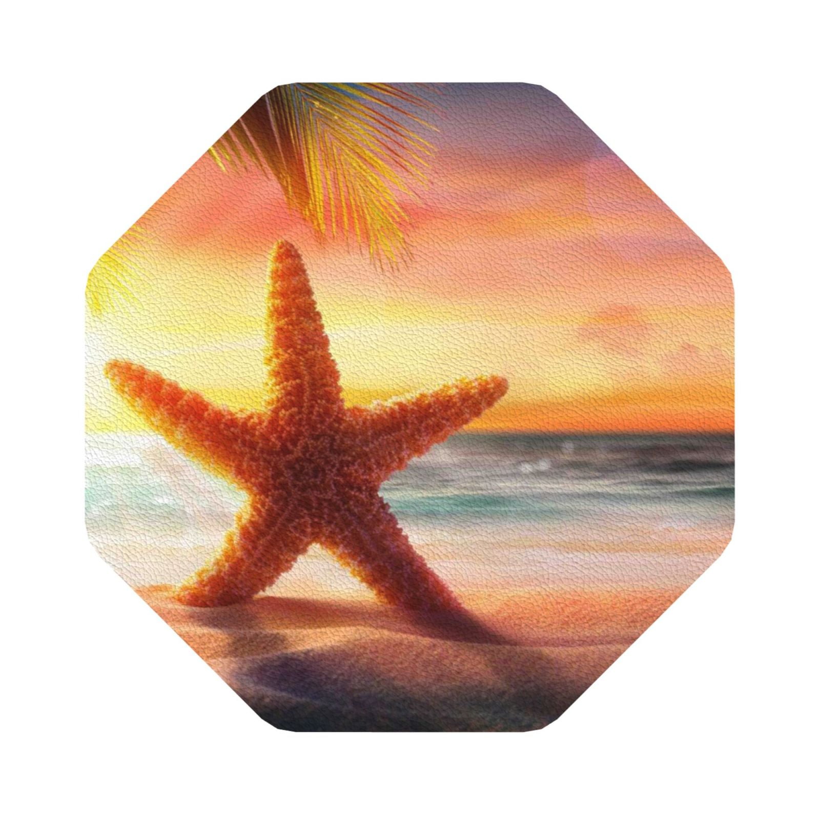 Kll Octagon Drink Coasters Set Of 4,Pu Leather Absorbent Coasters Set ...
