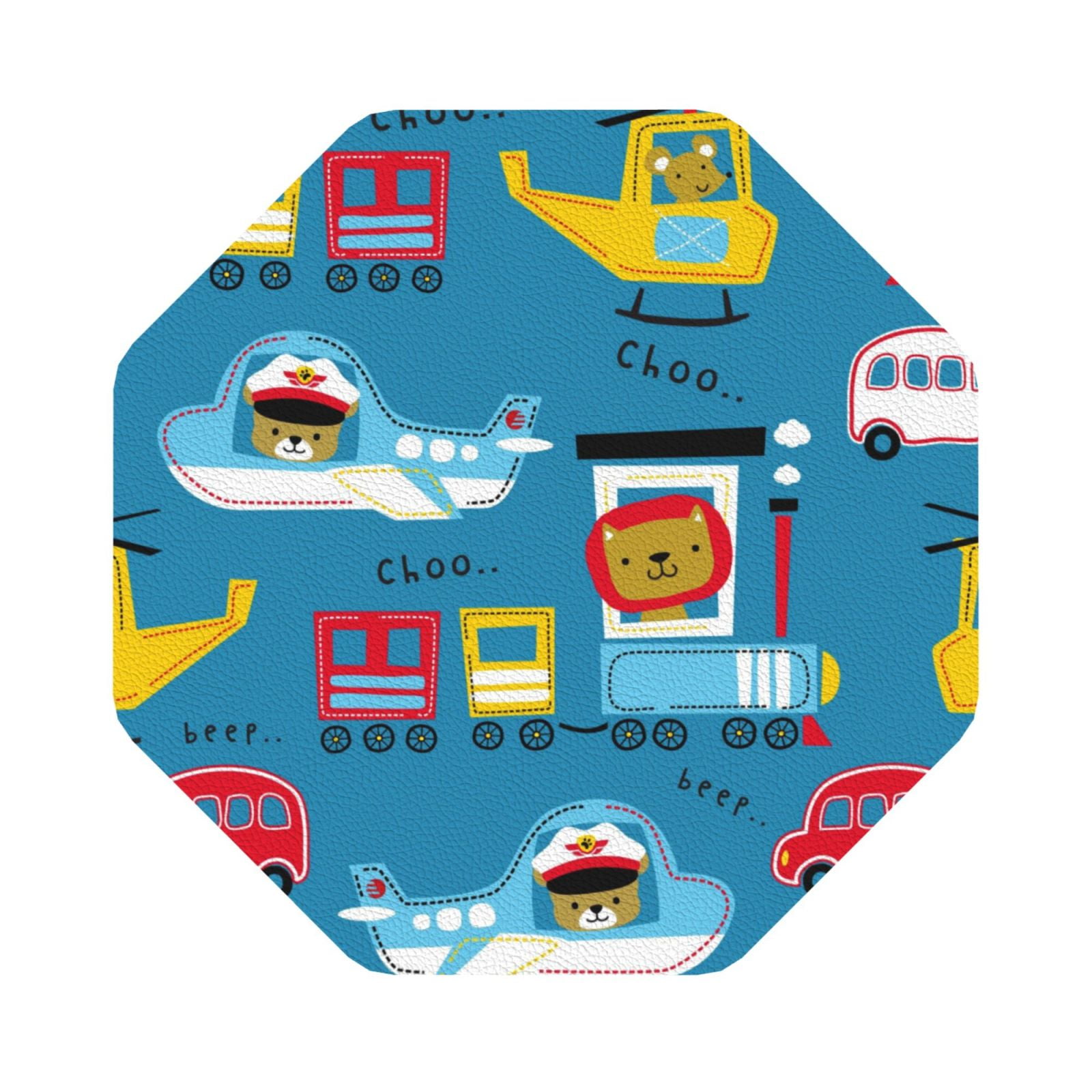 Kll Octagon Drink Coasters Set Of 4,Pu Leather Absorbent Coasters Set ...