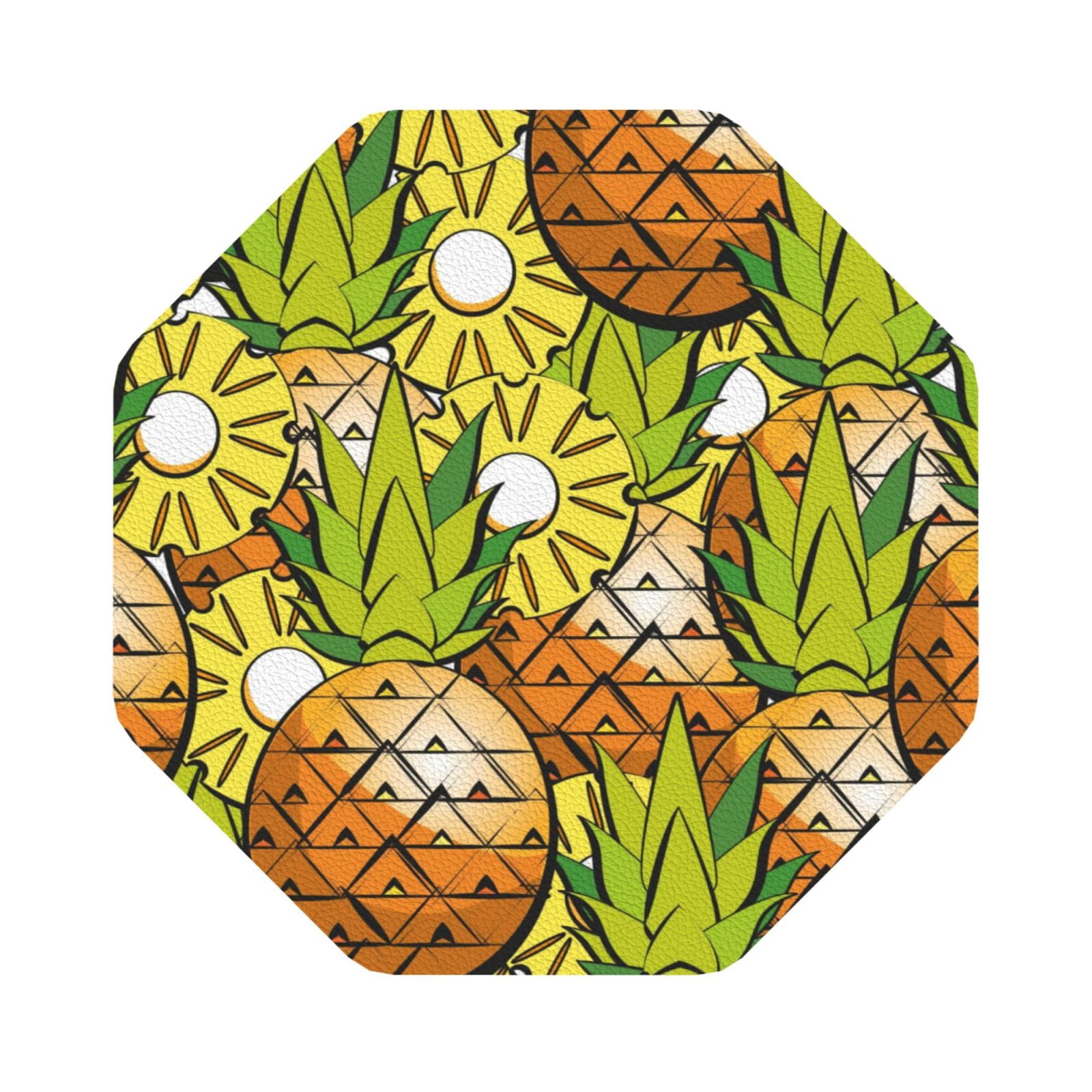 Kll Octagon Drink Coasters Set Of 4,Pu Leather Absorbent Coasters Set ...