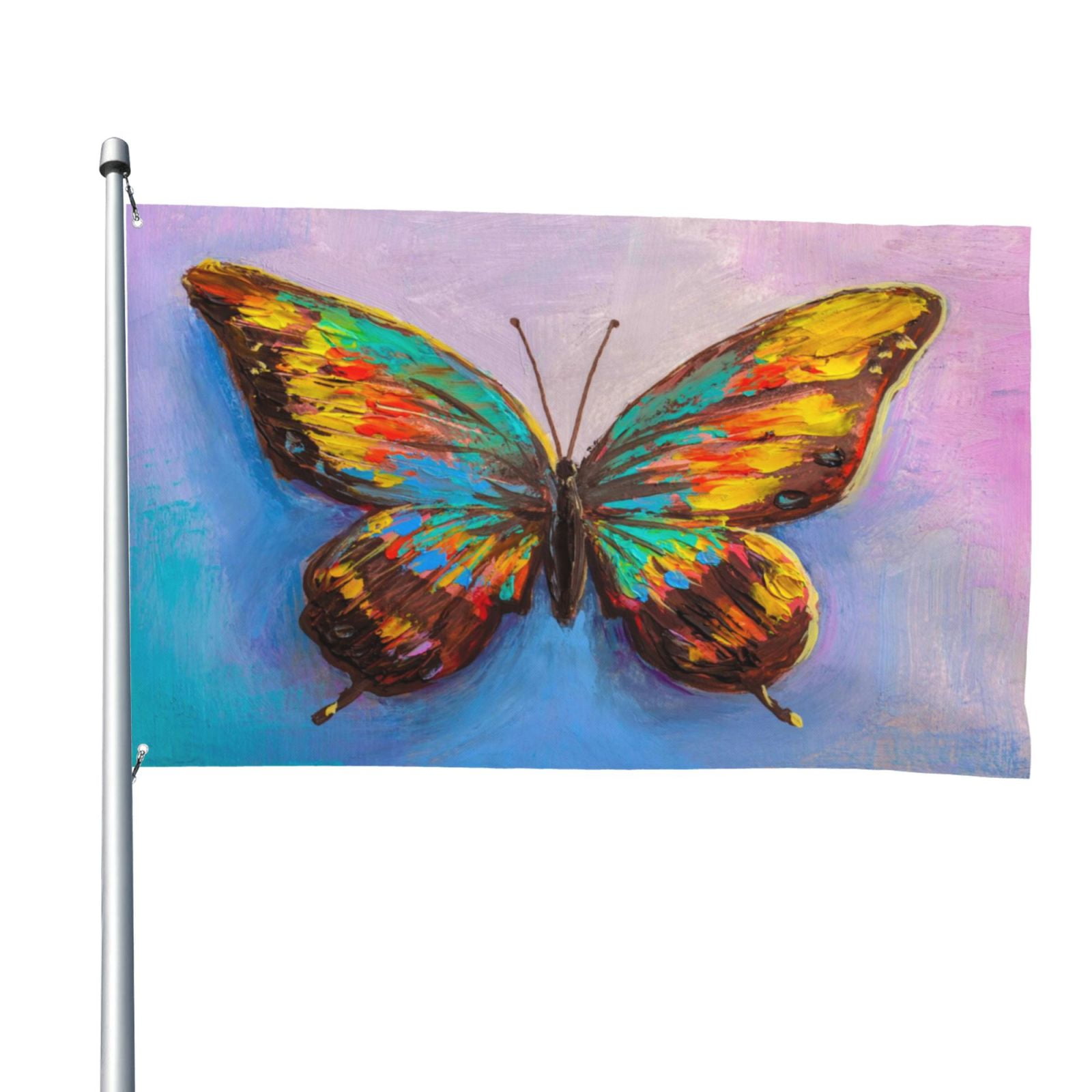 Kll Oil Painting Beautiful Butterfly Flag 4x6 Ft Parade Party Flag ...